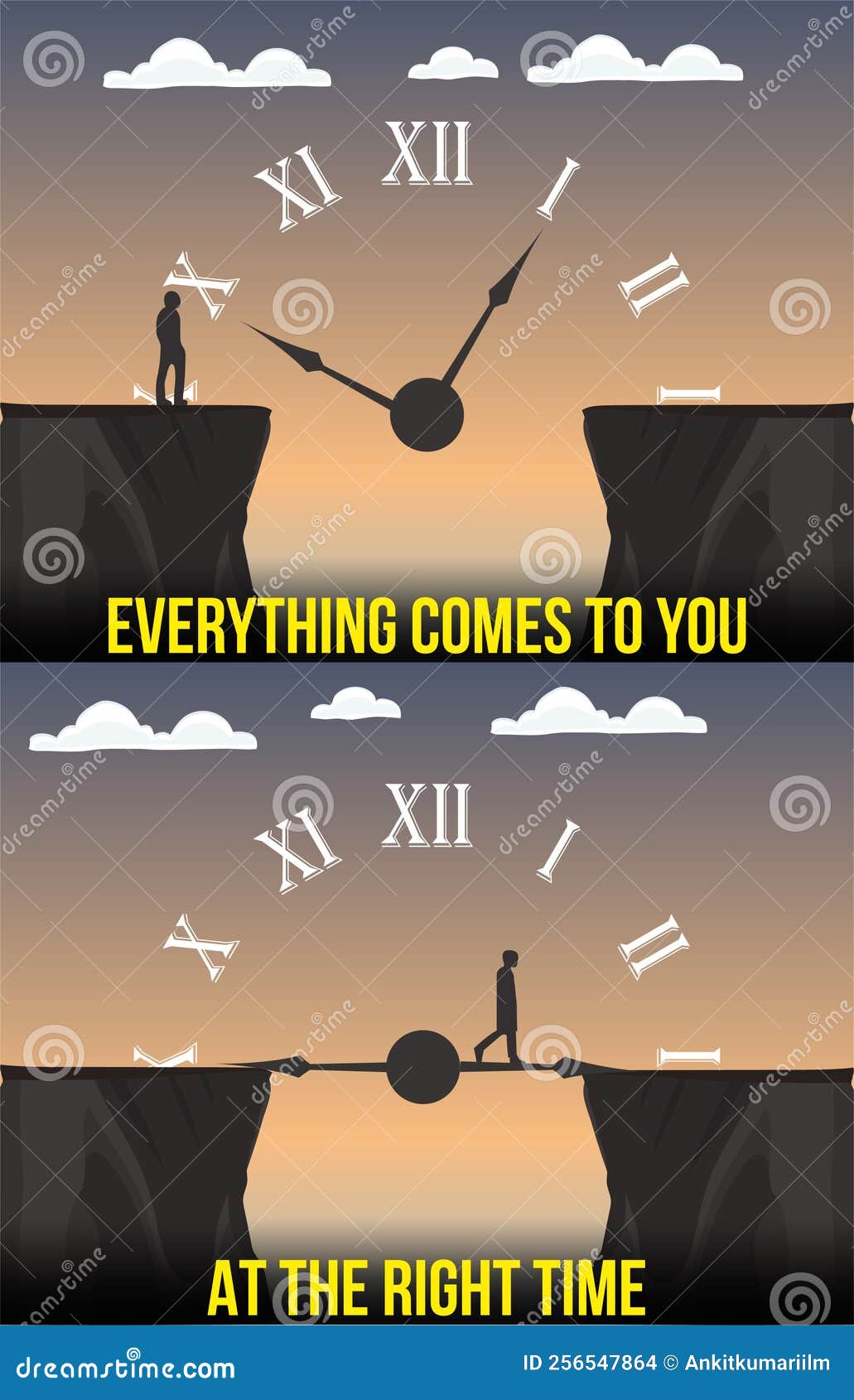 Right Time Vector Illustration Graphic Stock Vector - Illustration of ...
