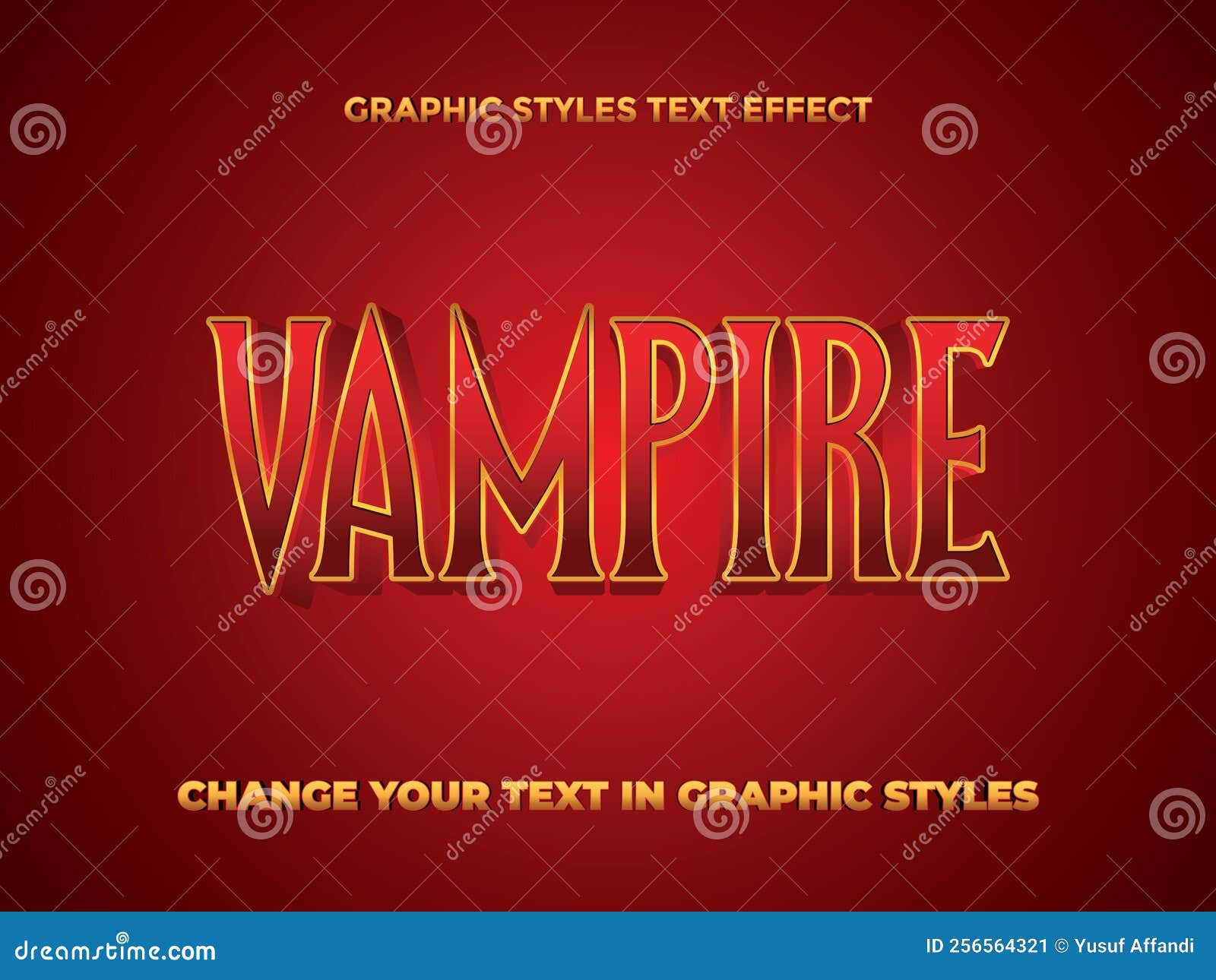 VAMPIRE GRAPHIC STYLES TEXT EFFECT Stock Vector - Illustration of ...
