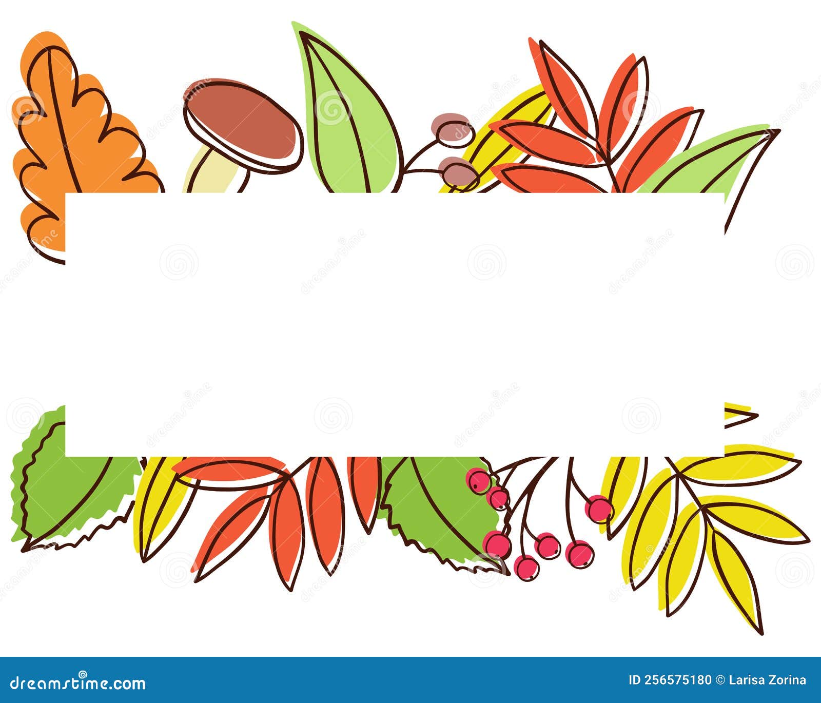 Autumn Frame or Copy Space with Cartoon Falling Leaves. Stock Vector ...