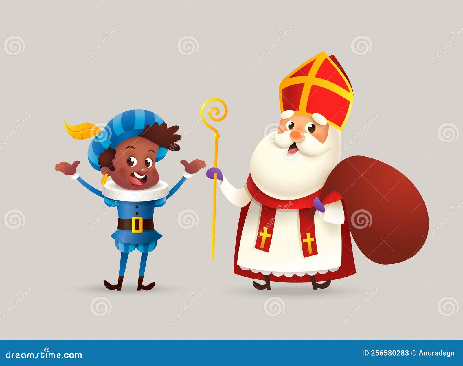 Saint Nicholas or Sinterklaas and Friend Celebrate Christmas Holiday ...