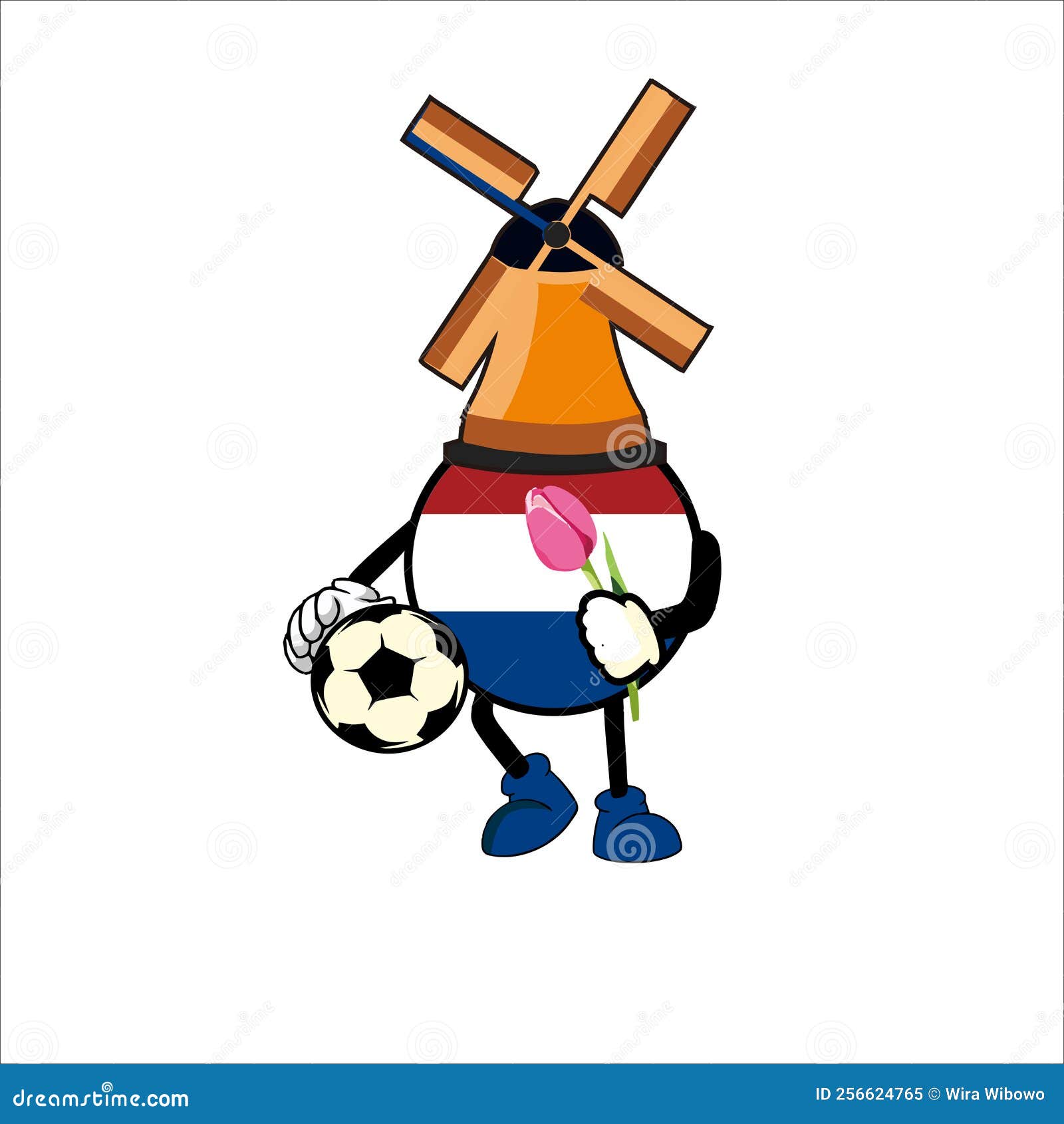 Print dutch mascot stock vector. Illustration of match - 256624765