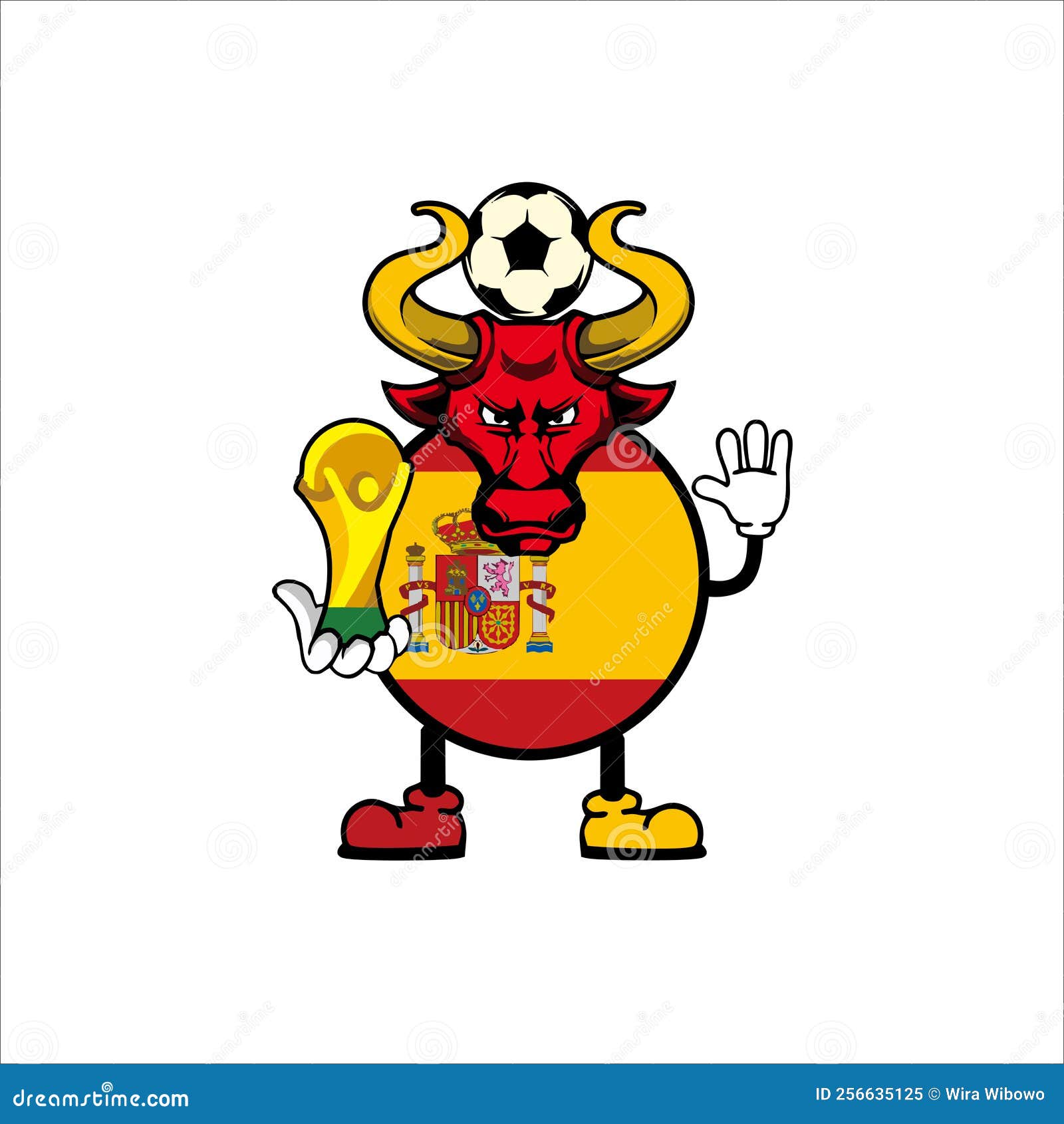 Print Spain s mascot stock vector. Illustration of england - 256635125