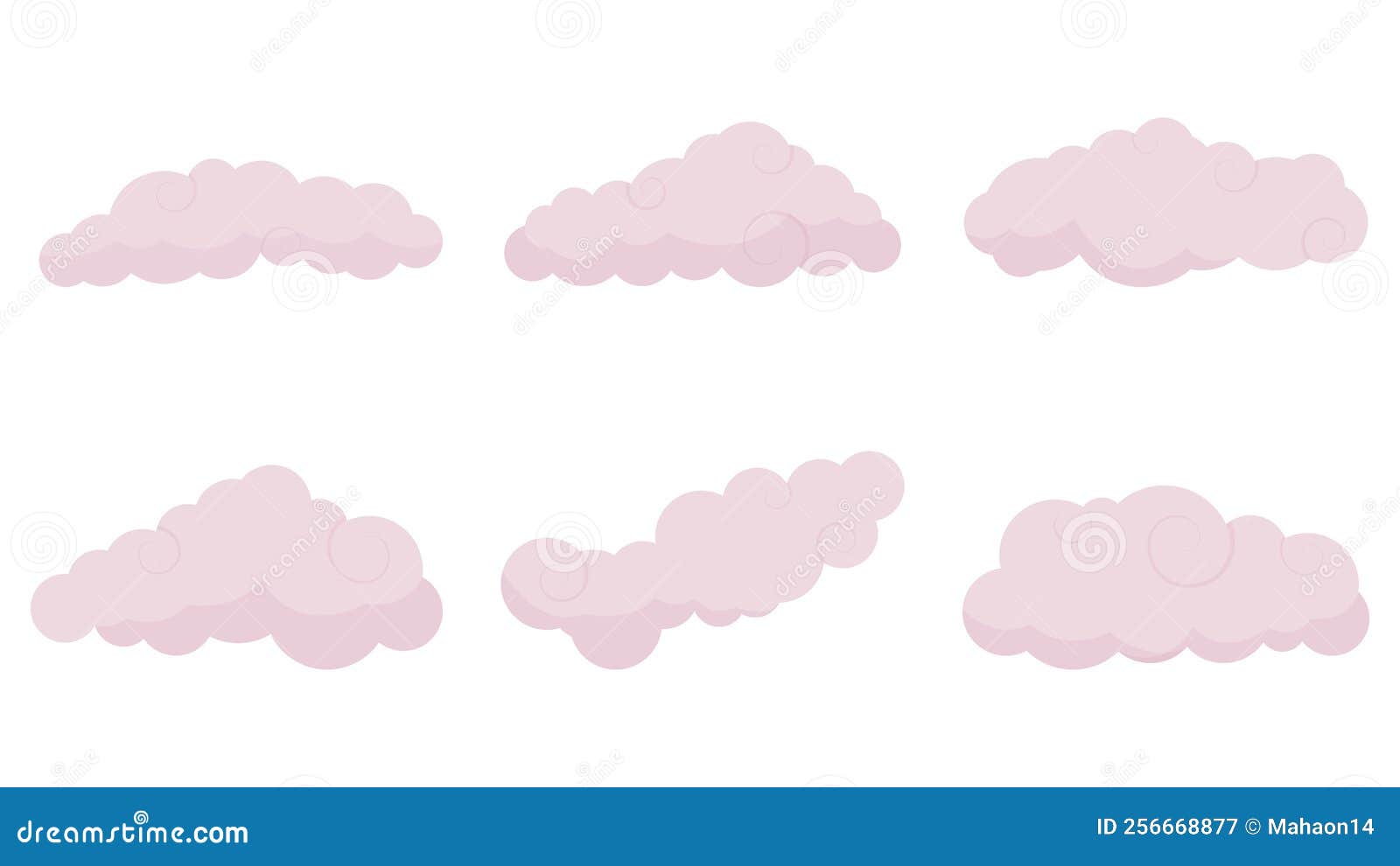 Large Collection of Fluffy Pink Clouds Stock Vector - Illustration of ...