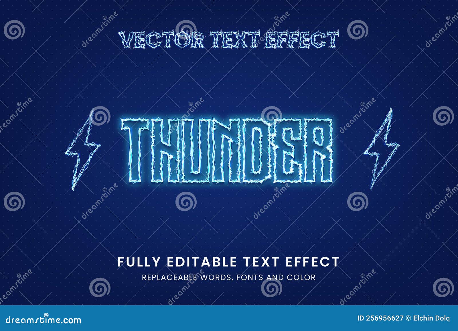 Thunder Editable Text Effect Stock Vector - Illustration of vector ...