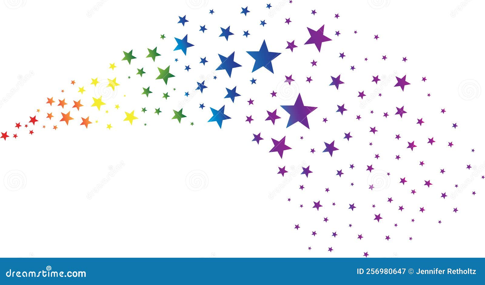 Rainbow Colored Star Design with Stardust Stock Illustration ...