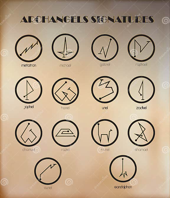 Archangels Seals, Angelic Sigils, Signatures, Runes, Old Paper Stock ...