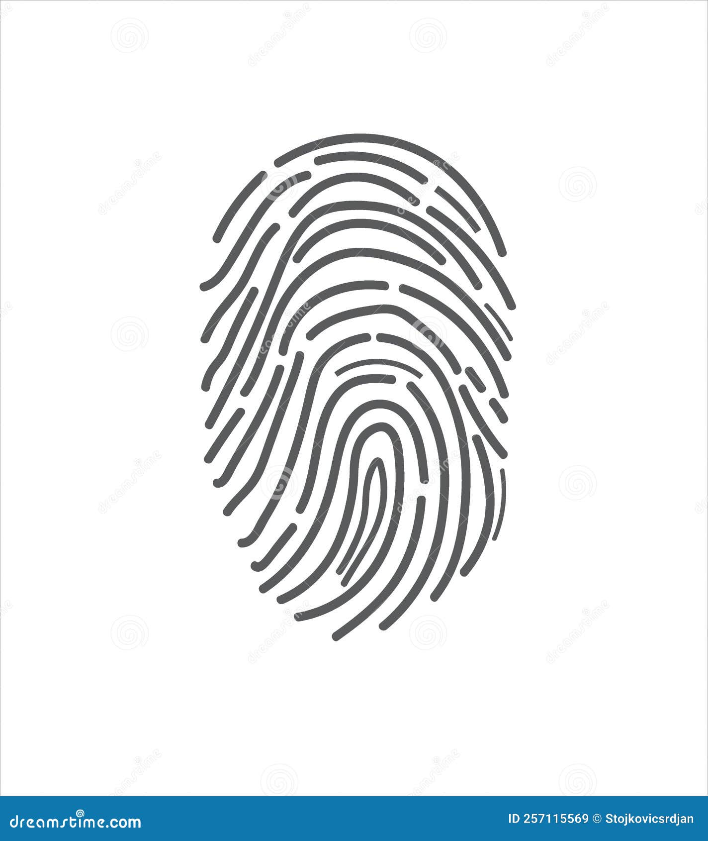Human fingerprint icon stock vector. Illustration of print - 257115569