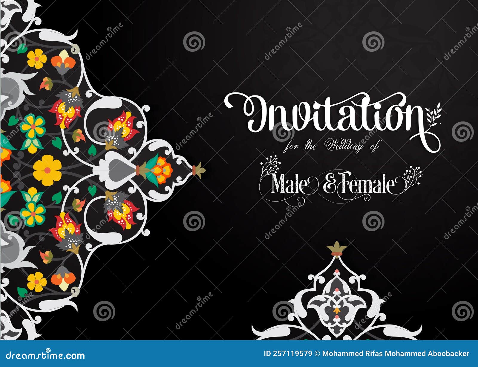 Floral Design, Invitation Card Vector Illustration. Stock Vector ...