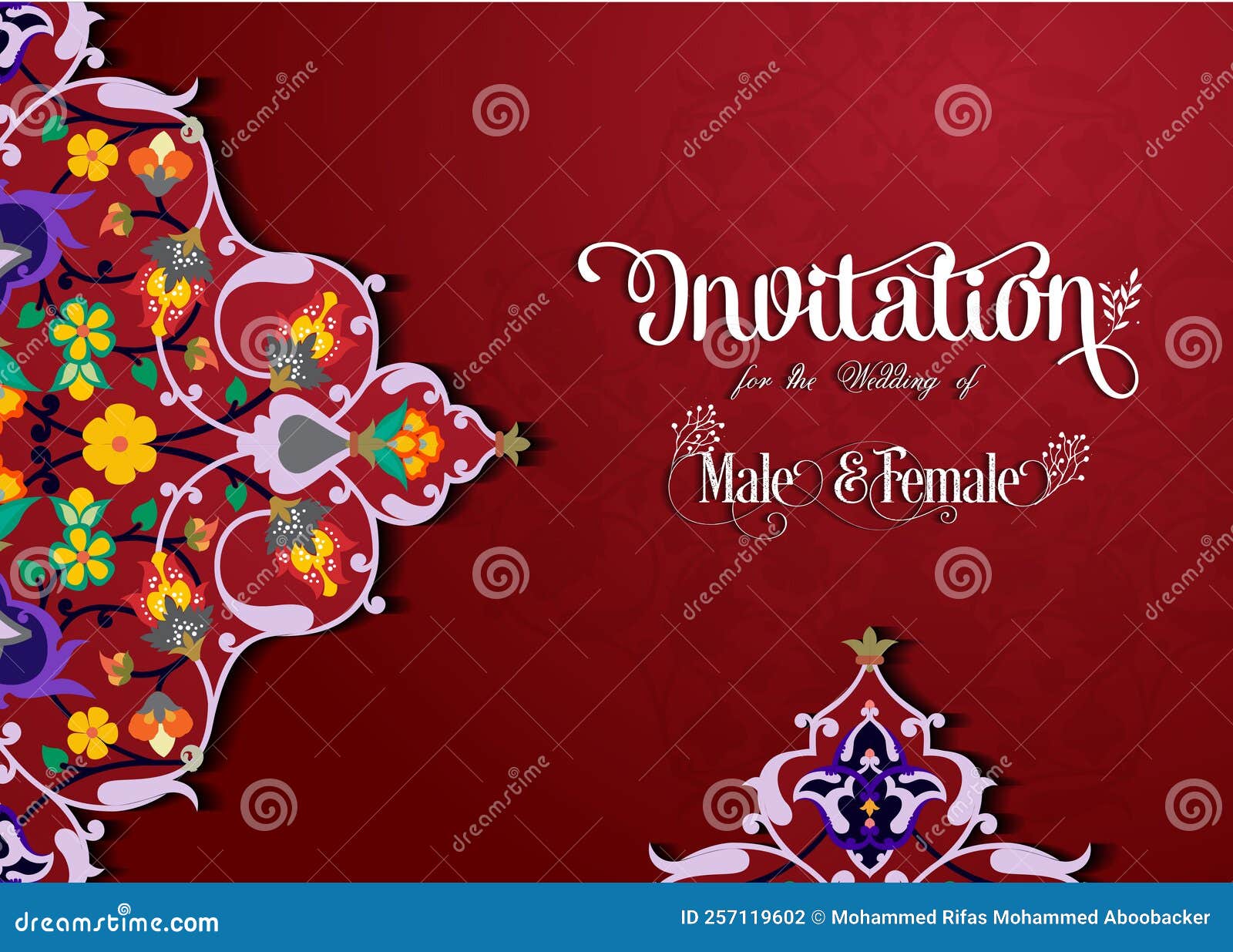 Floral Design, Invitation Card Vector Illustration. Stock Vector ...