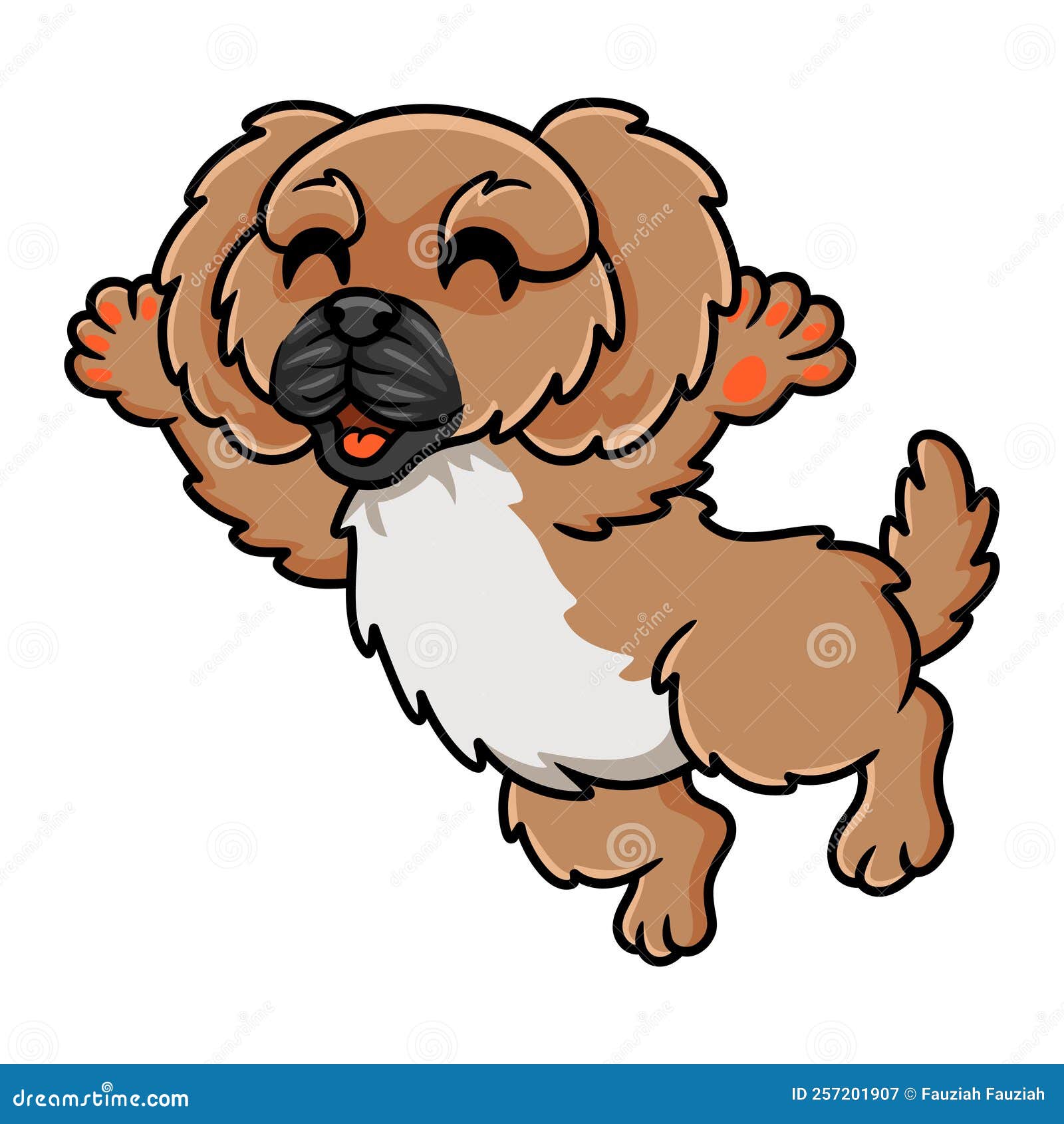 Cute Little Pekingese Dog Cartoon Stock Vector - Illustration of baby ...