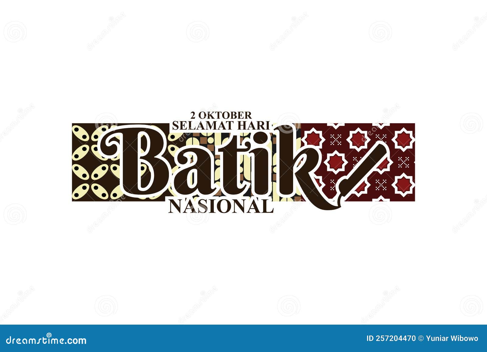 Indonesian Holiday Batik Day Illustration.Translation: October 02 ...