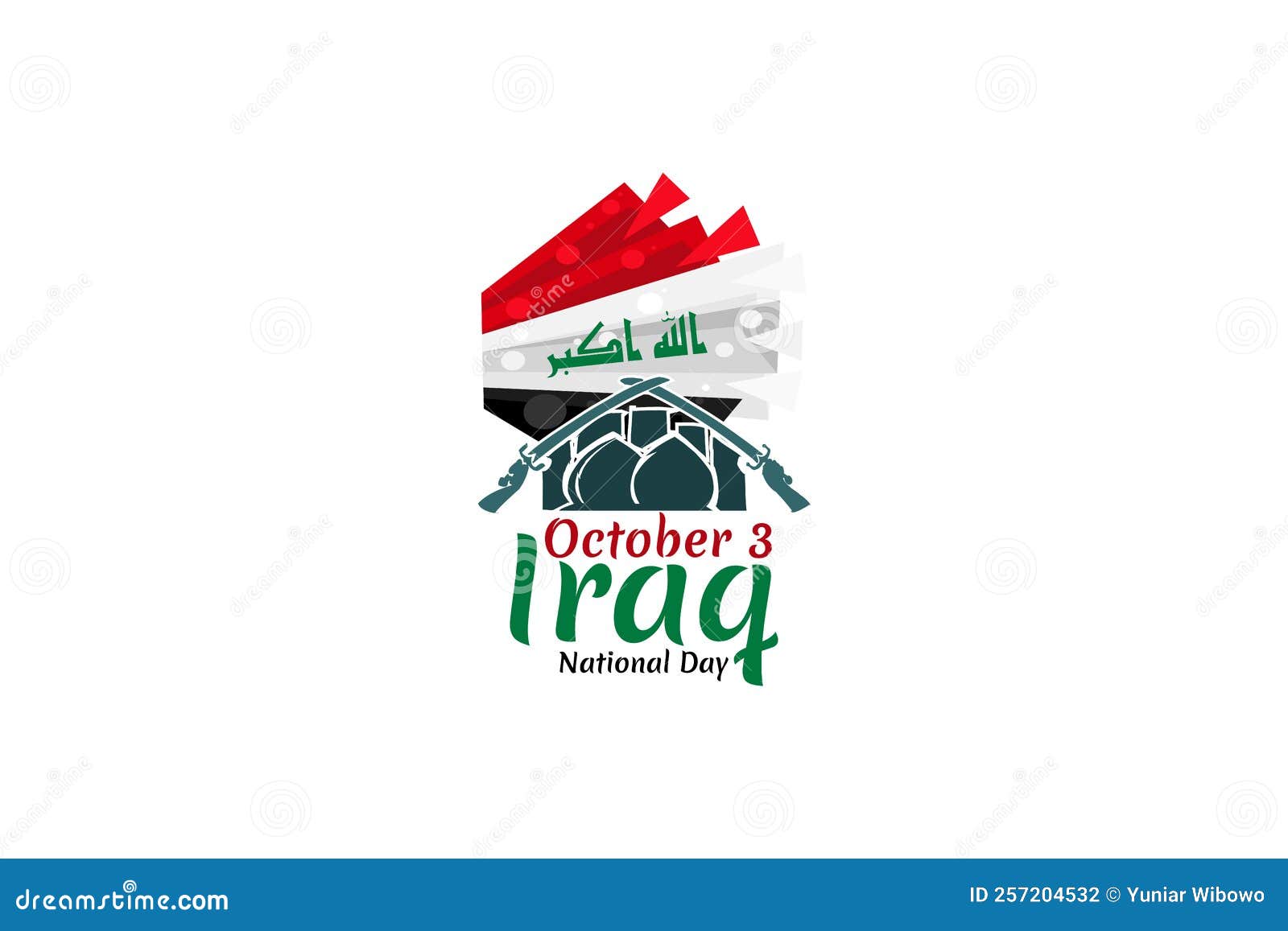 October 3, Happy Iraq National Day Vector Illustration. Stock Vector ...