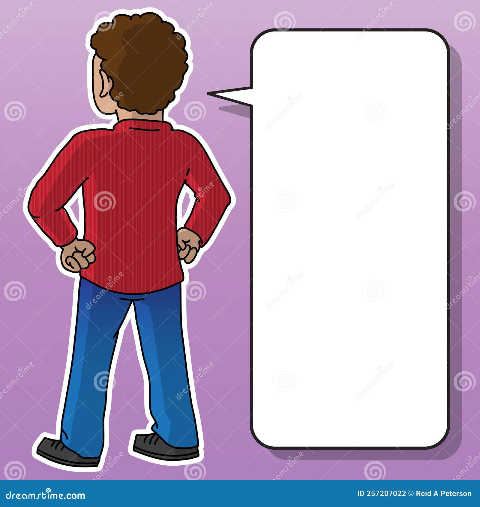 Man Cartoon Talk Speech Bubble Blank Standing Color Stock Illustration ...