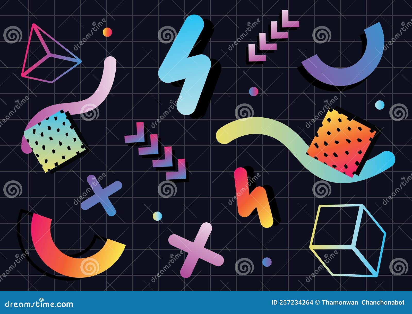 Colorful Memphis Vector Abstract Background Design Stock Vector ...