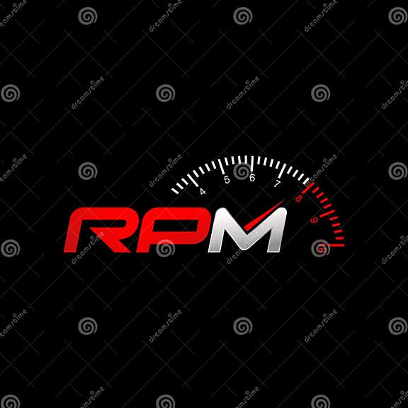 Simple Letter or Word RPM Italic Font with Speedometer Needle Image ...