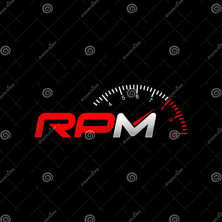 Simple Letter or Word RPM Italic Font with Speedometer Needle Image ...