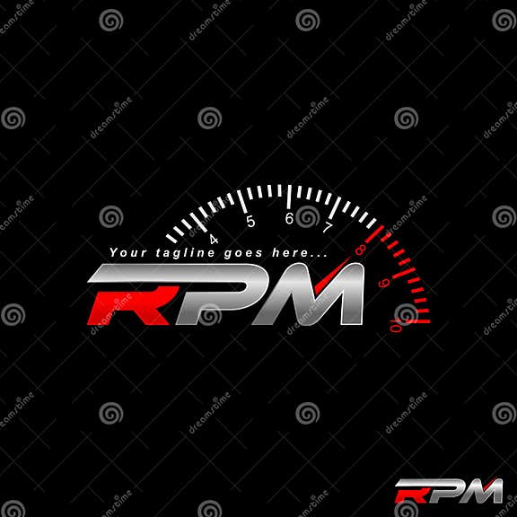 Unique Letter or Word RPM Italic Font with Speedometer Image Graphic ...