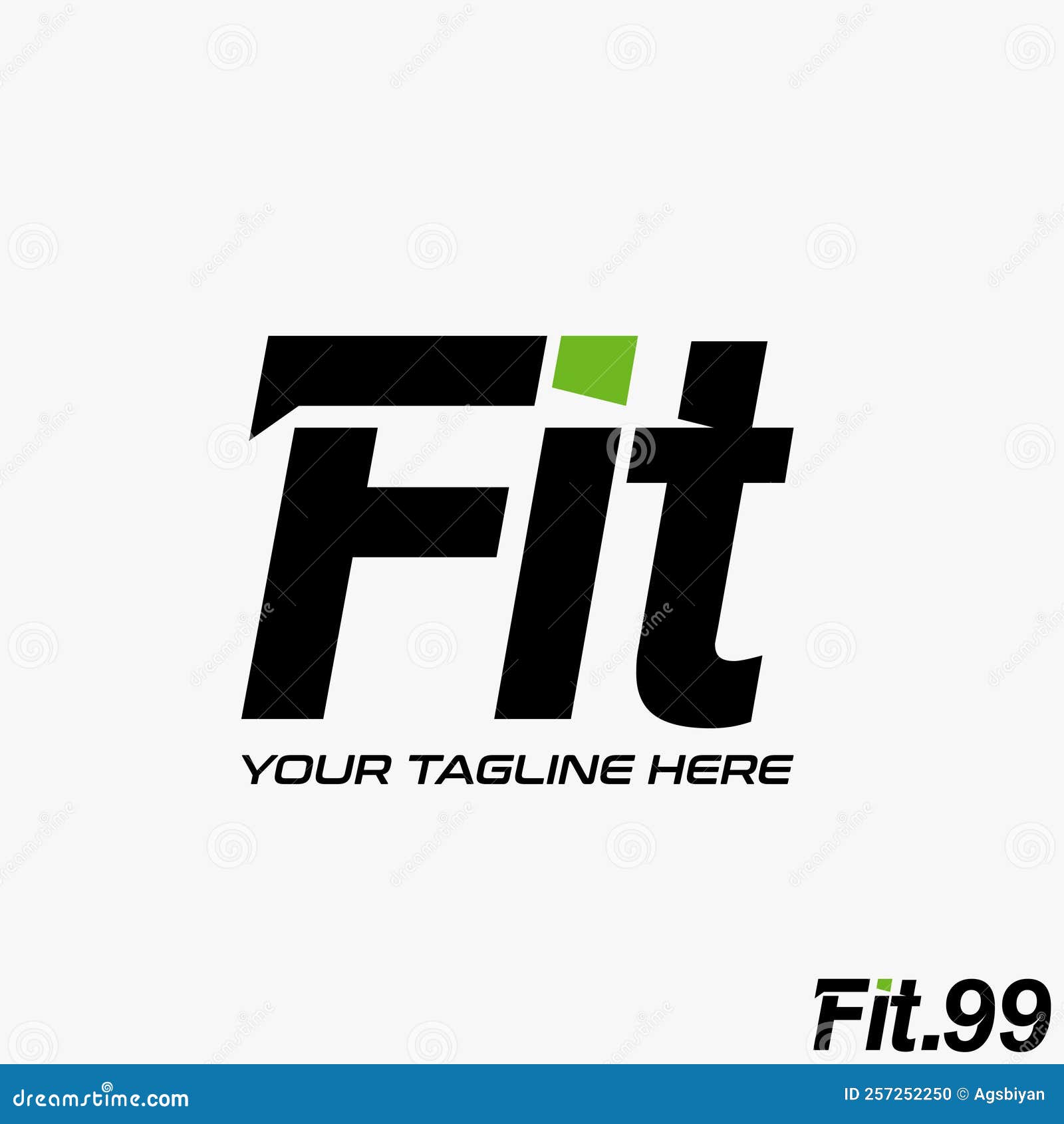 Simple and Unique Letter or Word FIT Italic Font with Cut Image Graphic ...