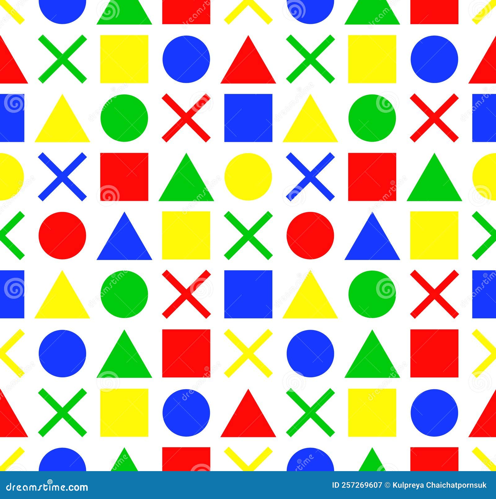 Geometric Figures Consist of Squares, Triangles, Circles, and Crosses ...