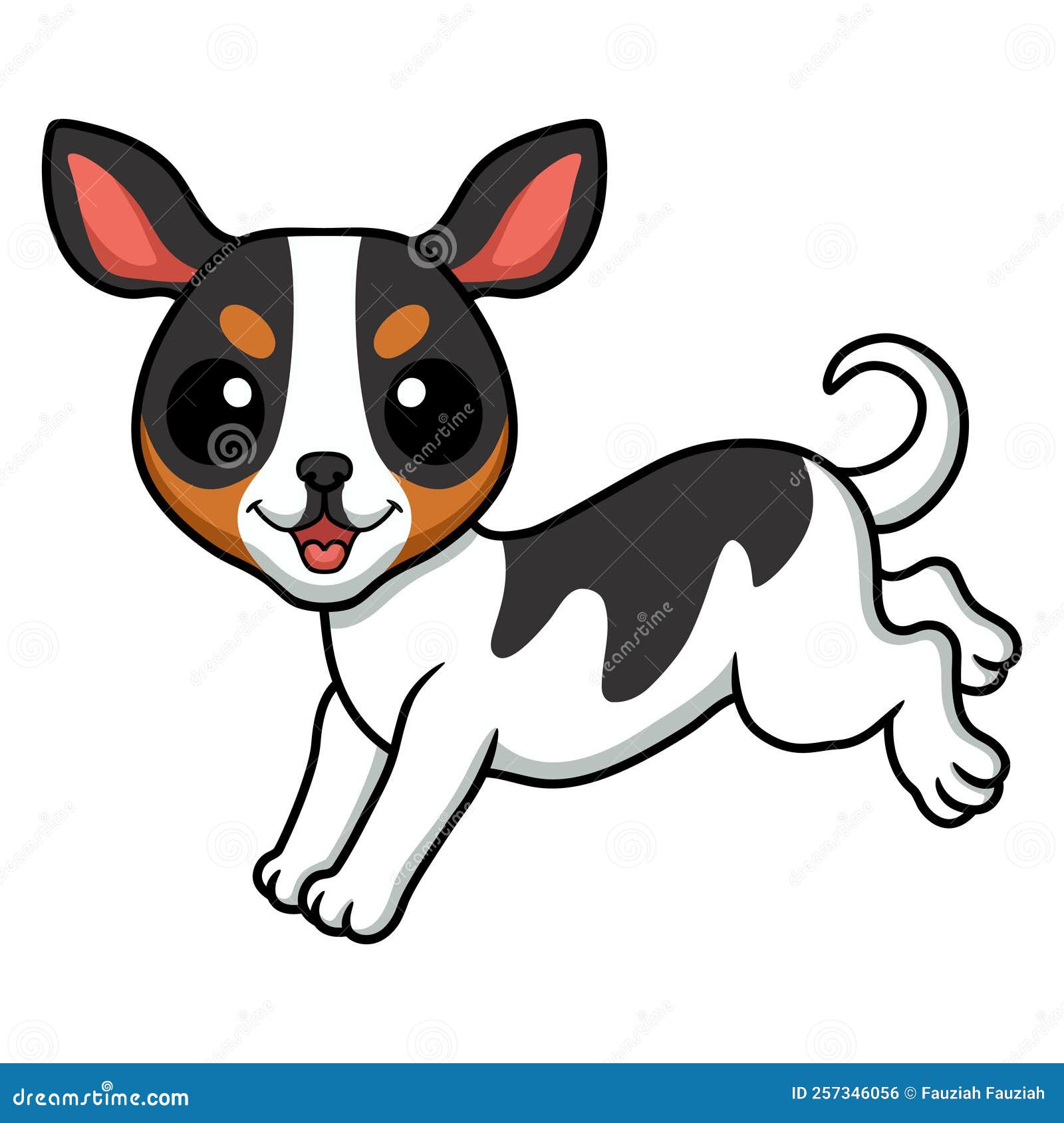 Cute Rat Terrier Dog Cartoon Stock Vector - Illustration of hound ...