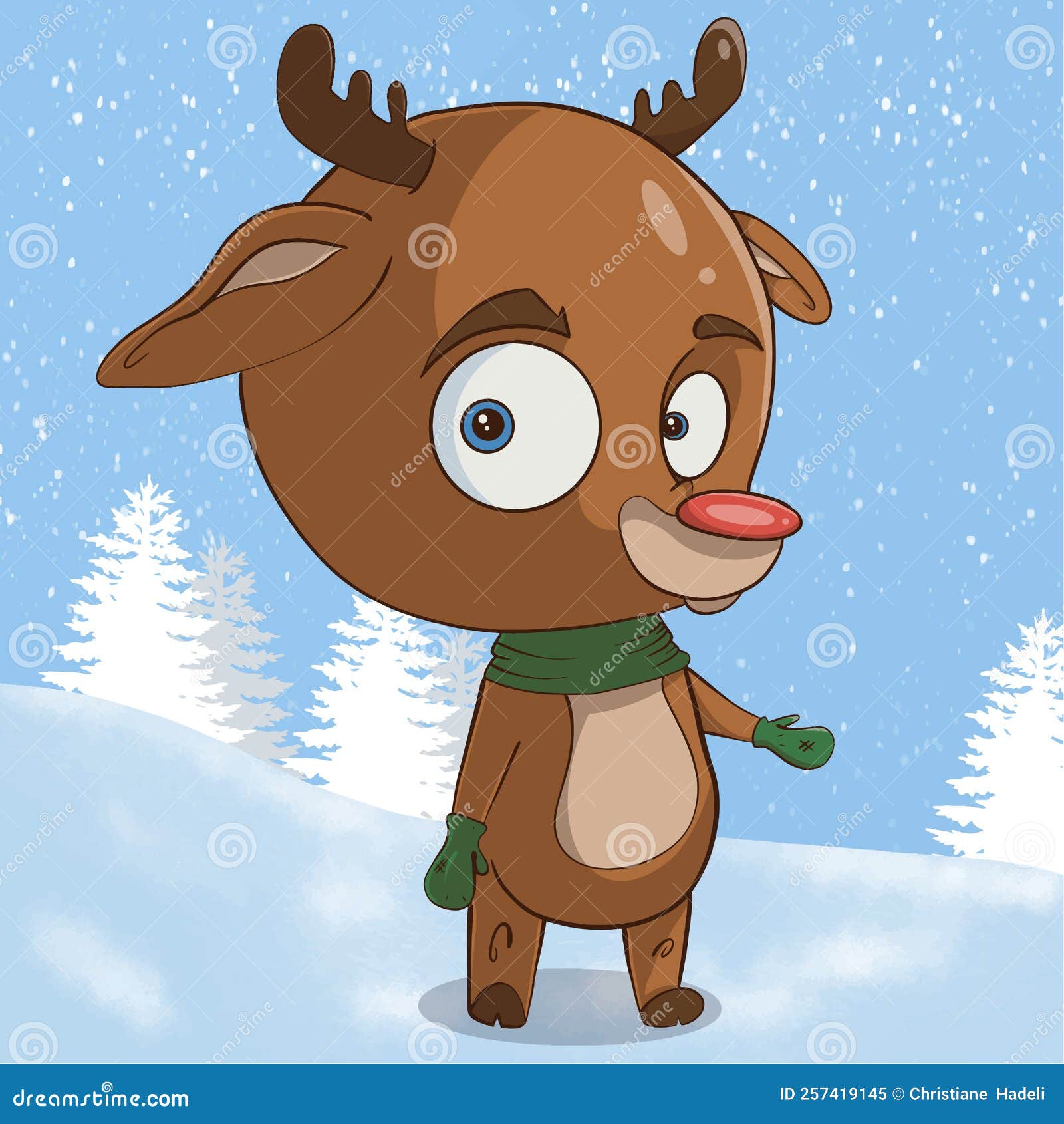 The Christmas dear stock vector. Illustration of perfect - 257419145