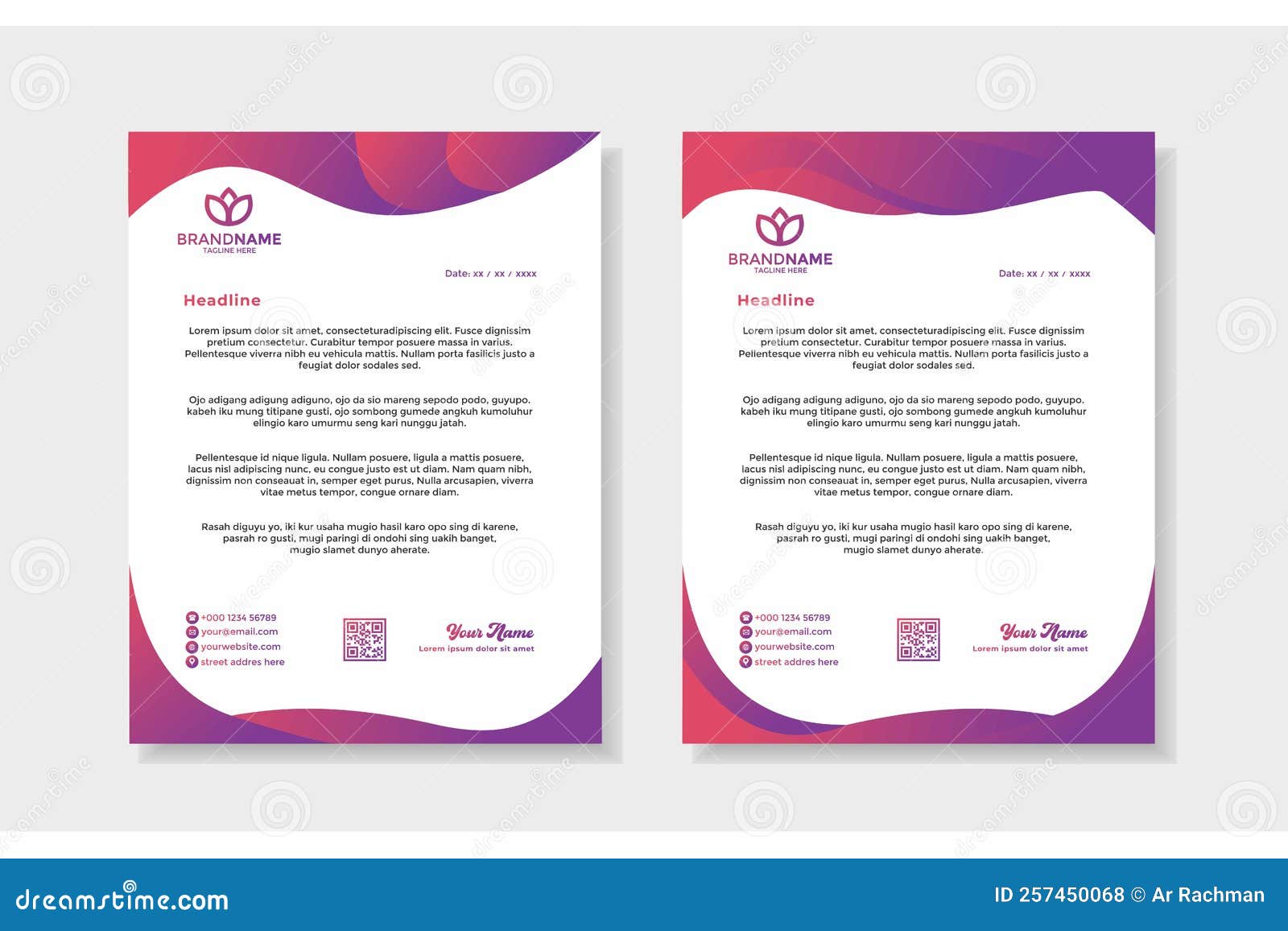 Letterhead Format Template, Business Style Letterhead Design Template ...