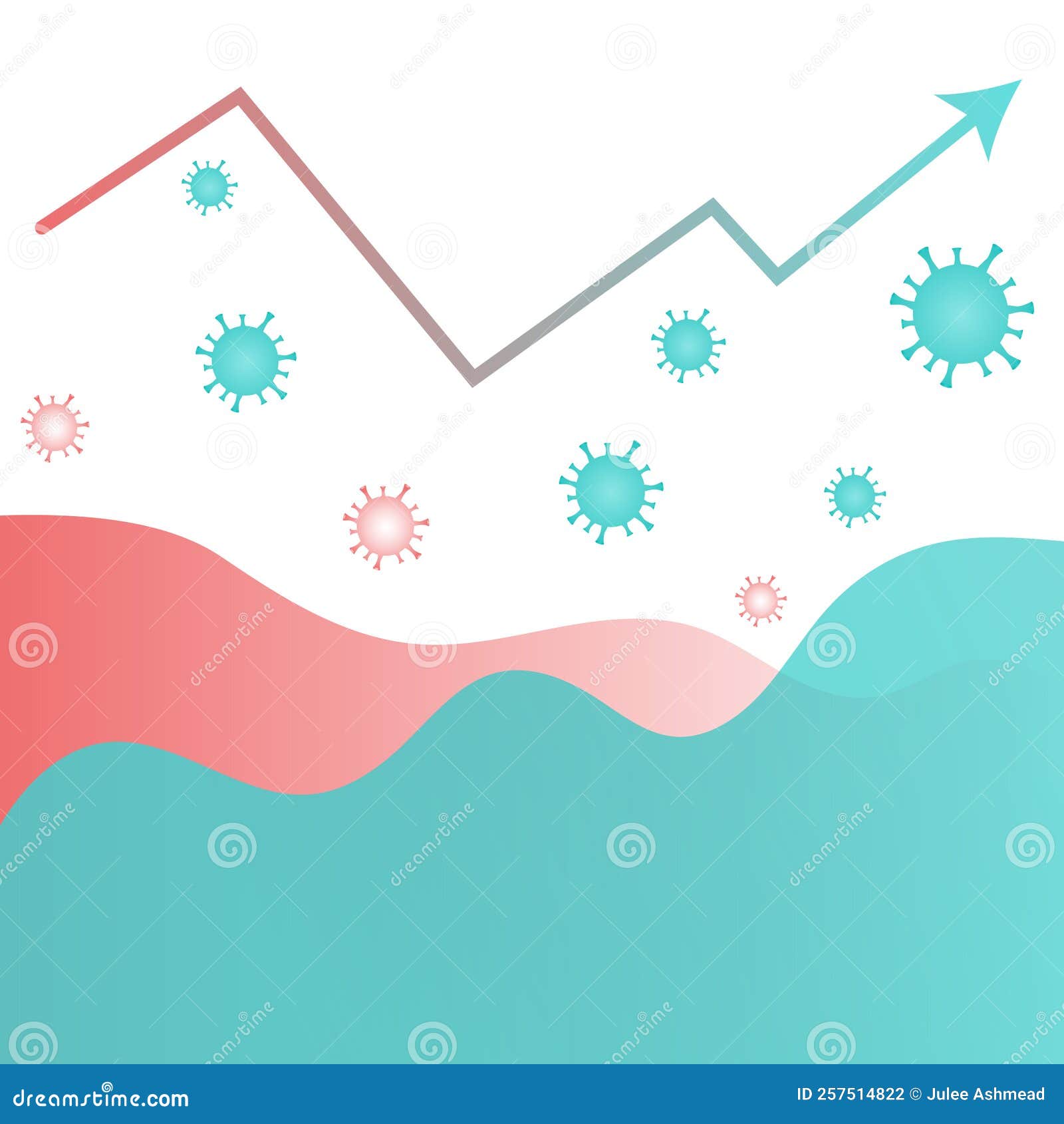 Generic Virus Case Number Chart Vector Illustration Graphic Background ...