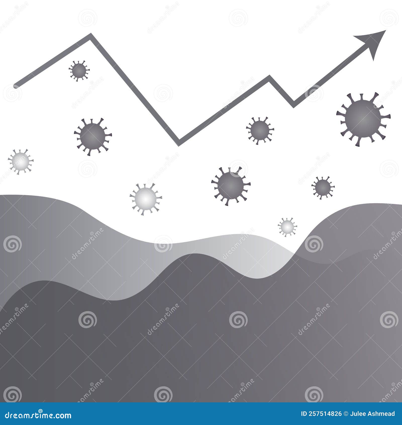 Generic Virus Case Number Chart Vector Illustration Graphic Background ...