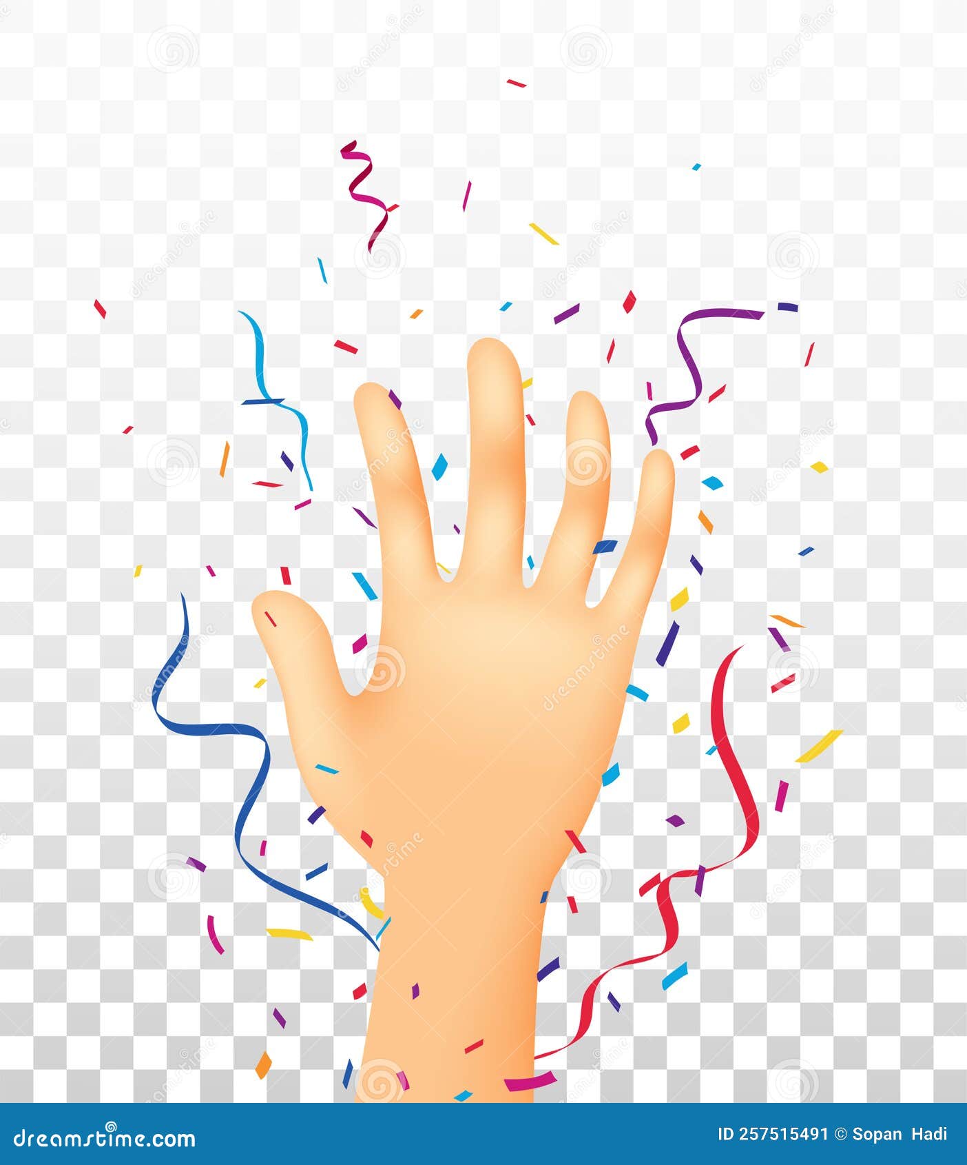 Hand Throwing Confetti In The Air Isollated On Transparent Background ...