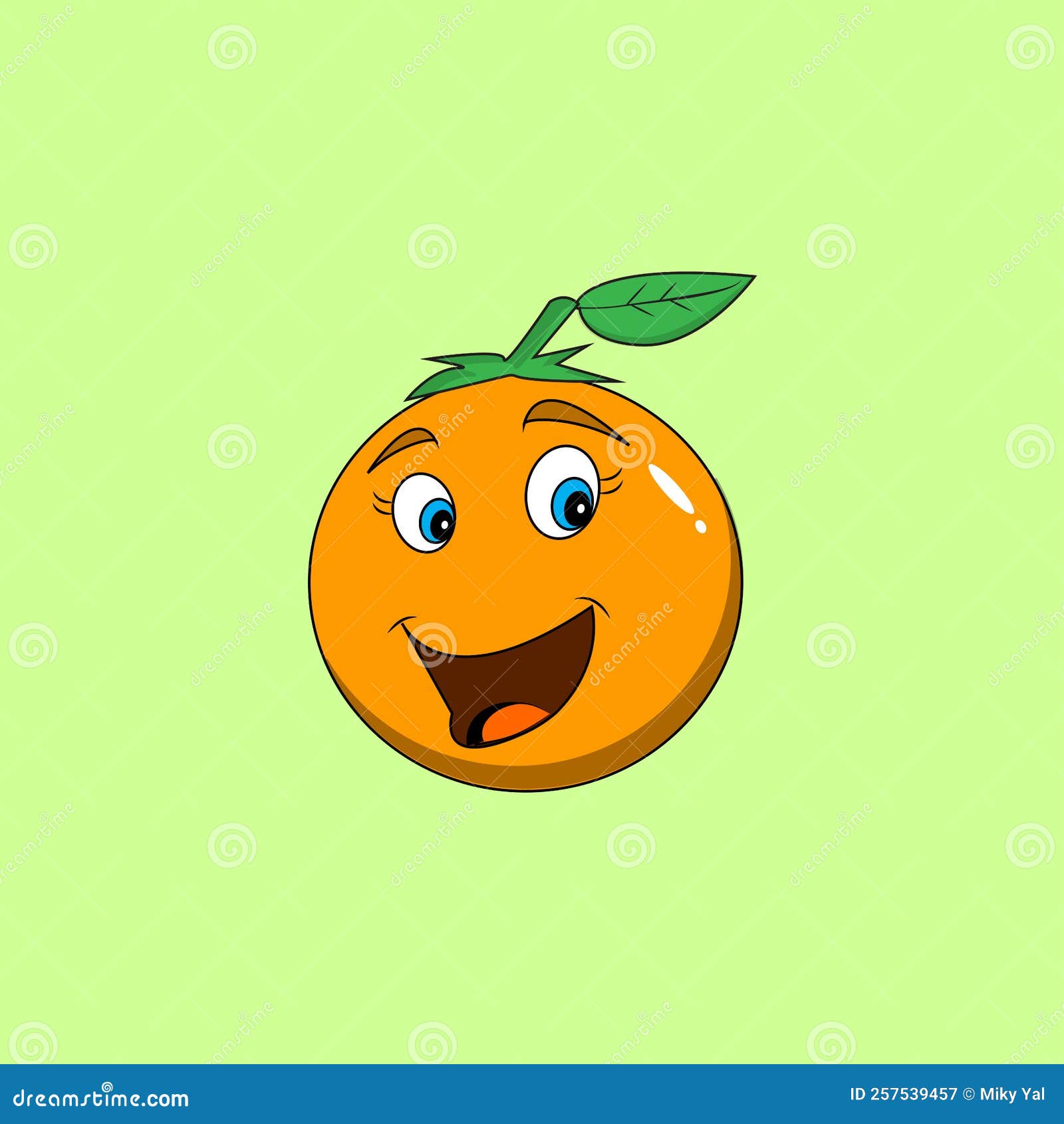 Cute Funny Orange Florida Happy Expressions. Vector Flat Line Cartoon ...