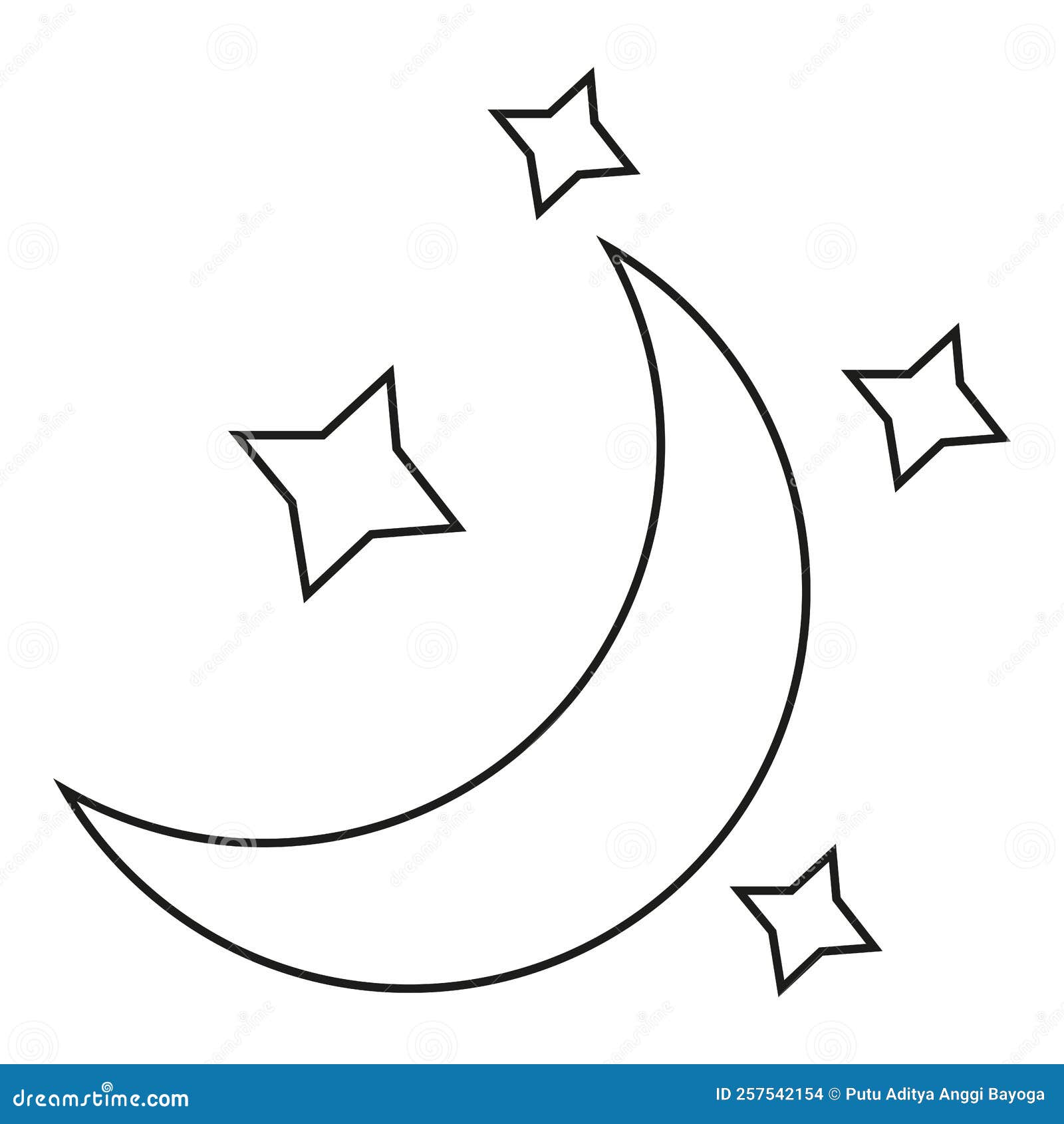 Thin line night stock vector. Illustration of design - 257542154