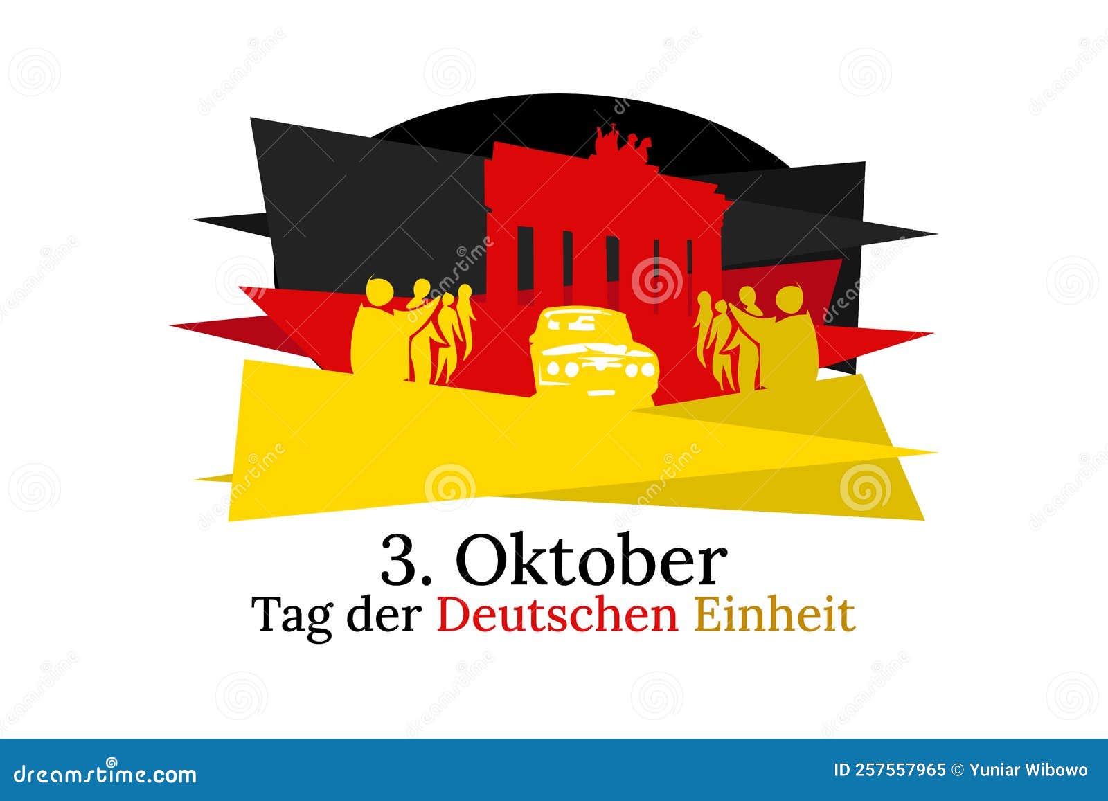 Translation: October 3, German Unity Day, Vector Illustration. Suitable ...