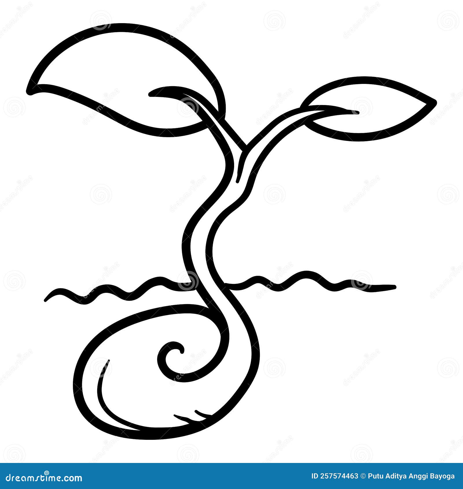 Cartoon doodle sprout stock vector. Illustration of vector - 257574463