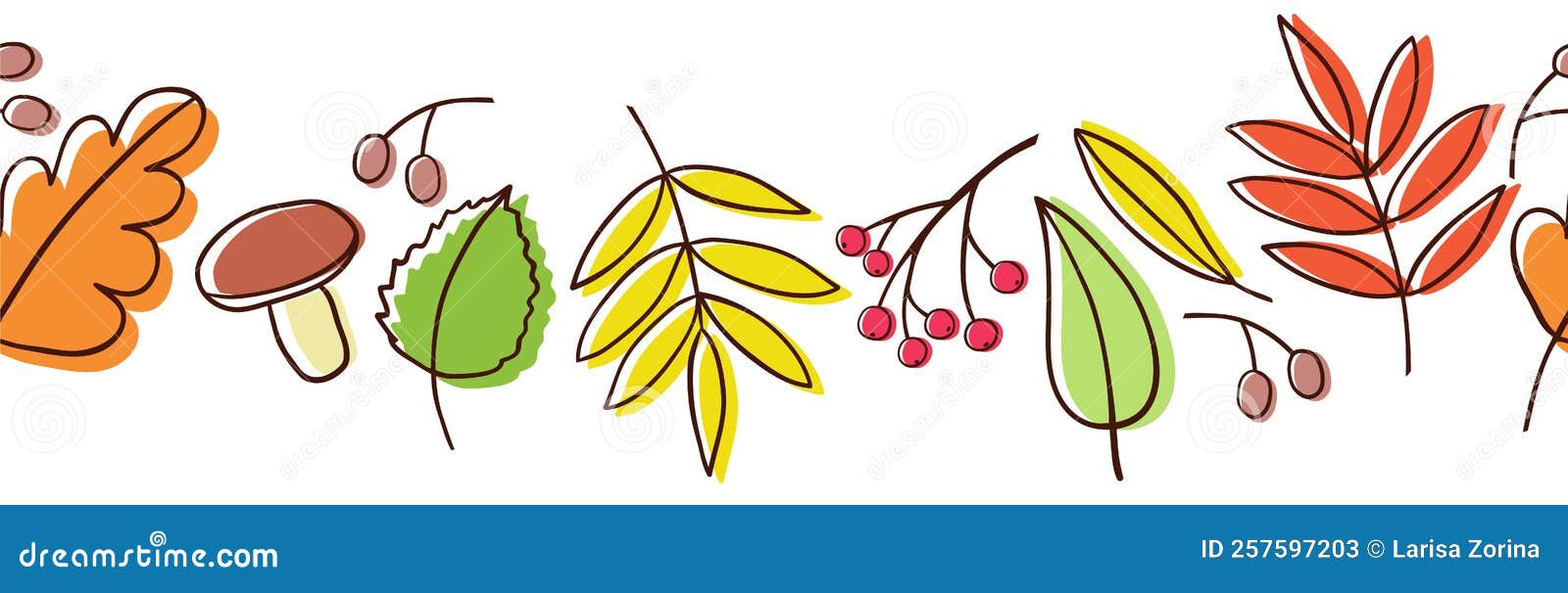 Hand Drawing Cartoon Autumn Falling Leaves. Stock Illustration ...