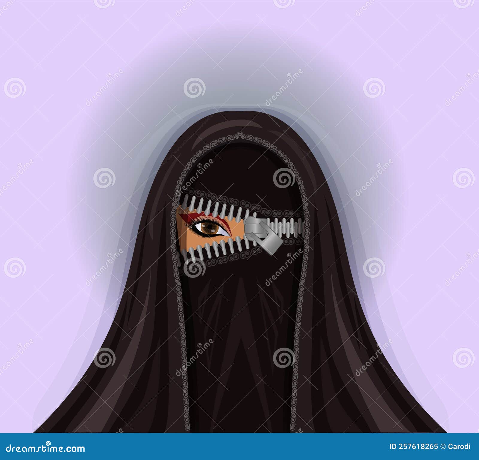 A Woman In A Burqa Icon. Element Of Religious Culture Icon. Premium ...
