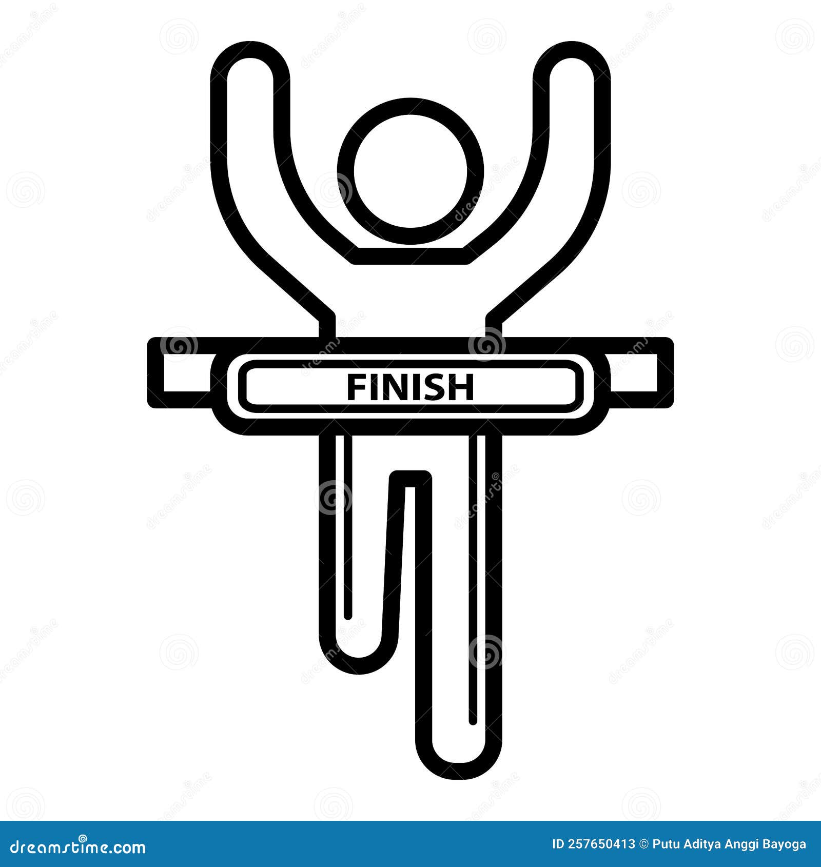 Cartoon stickman finish stock vector. Illustration of cartoon - 257650413