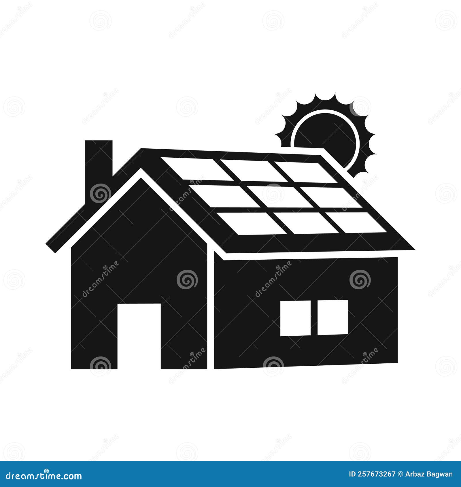 Home Roof Solar Panel Renewable Energy Icon Stock Vector - Illustration ...