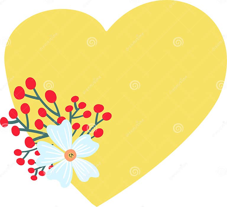 Print of Beautiful Hand Drawn Yellow Heart.Vector Illustration Art Card ...