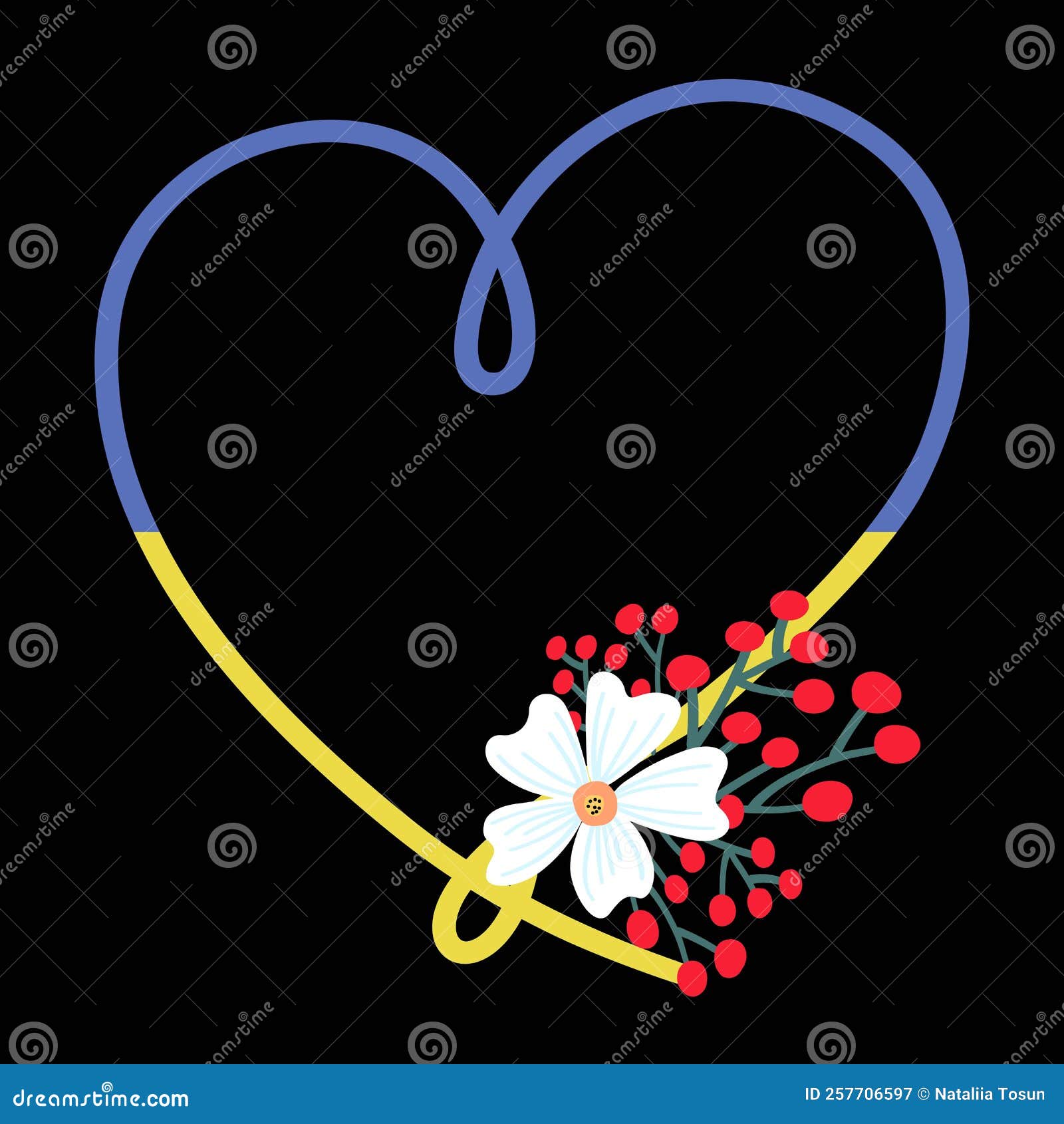 Print of Beautiful Hand Drawn Yellow Heart.Vector Illustration Art Card ...