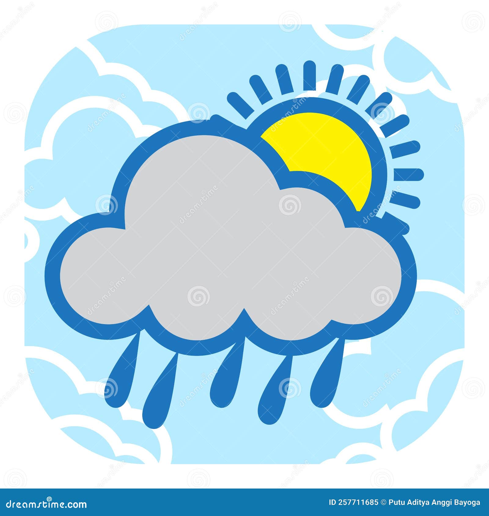 Cartoon Rain and Cloudy Weather Stock Vector - Illustration of cloud ...