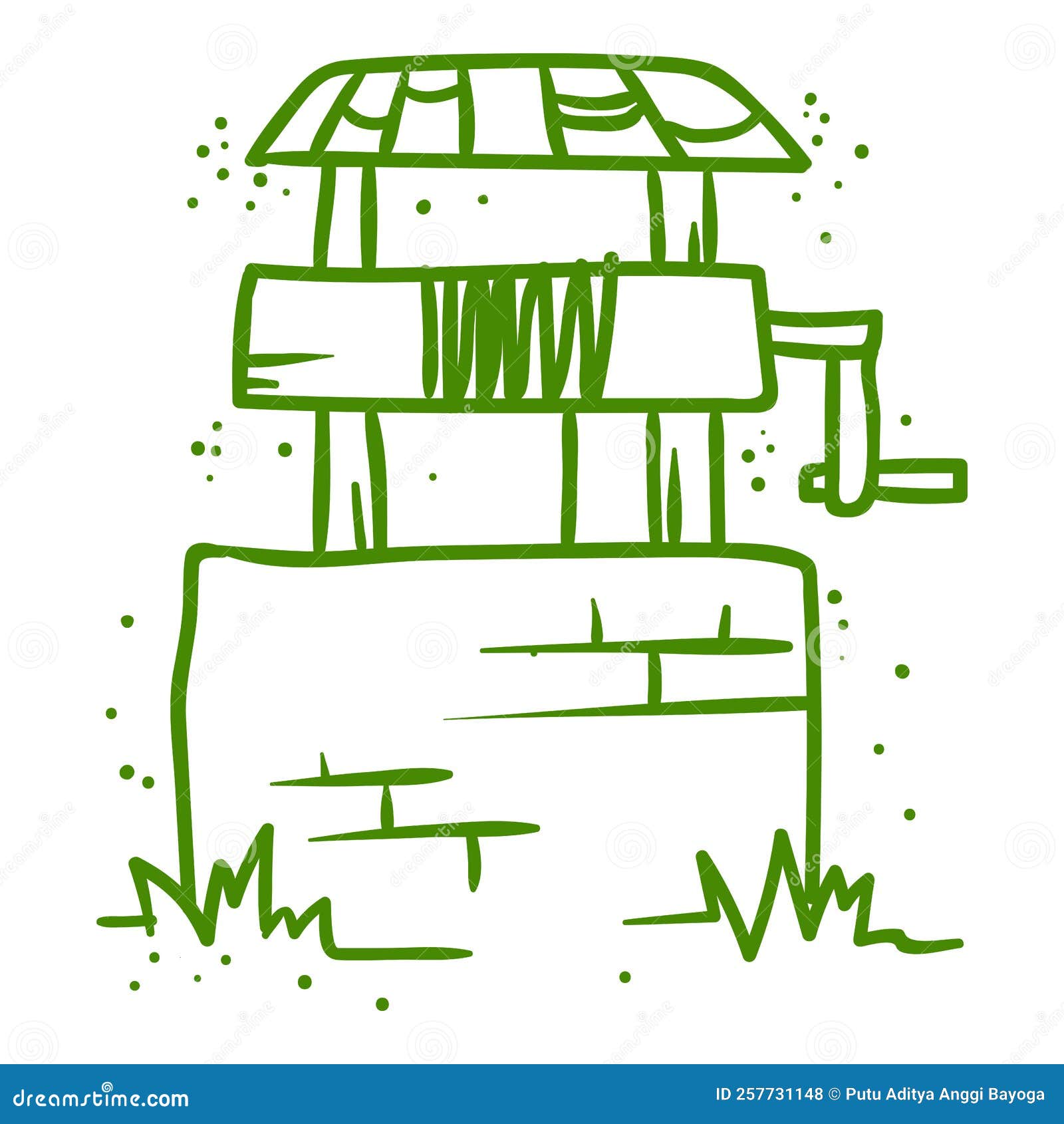 Doodle water well stock vector. Illustration of cartoon - 257731148