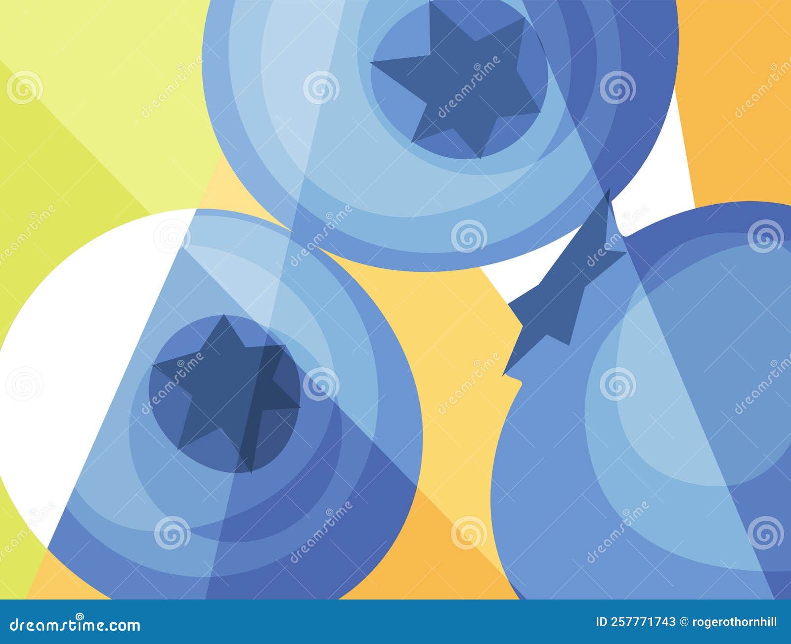 Abstract Fruit Design in Flat Cut Out Style. Close Up View of Ripe ...