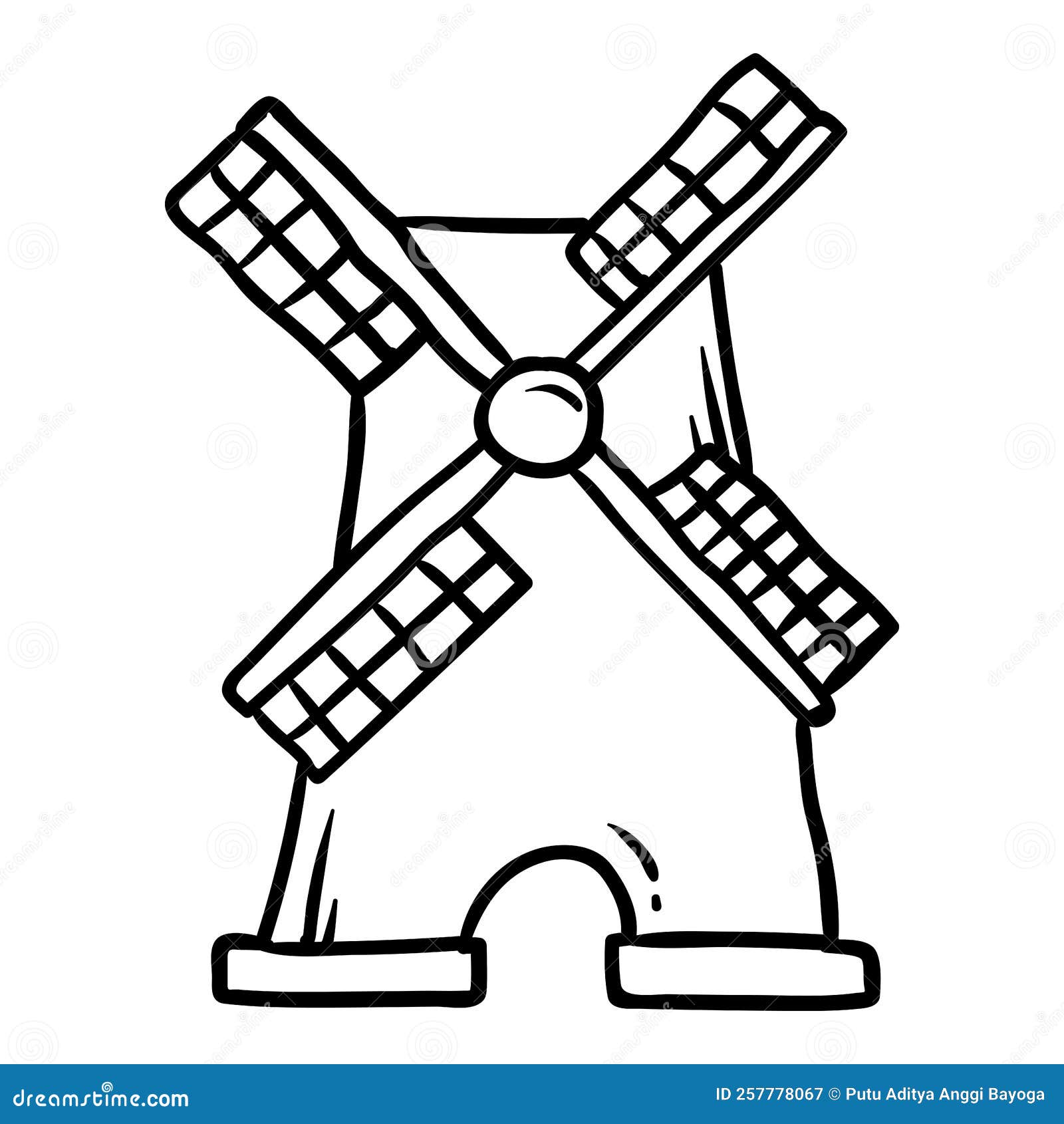 Doodle windmill stock vector. Illustration of design - 257778067