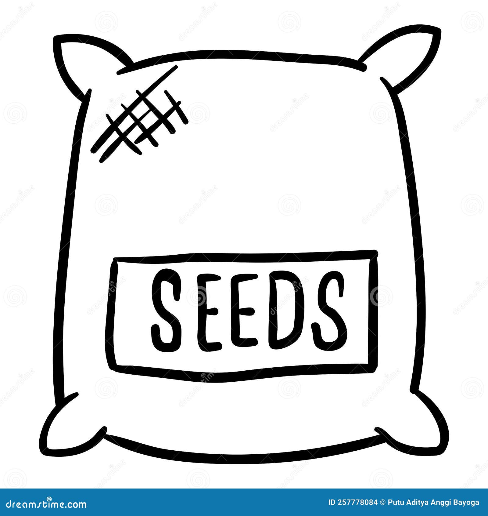 Doodle seed bag stock vector. Illustration of plant - 257778084