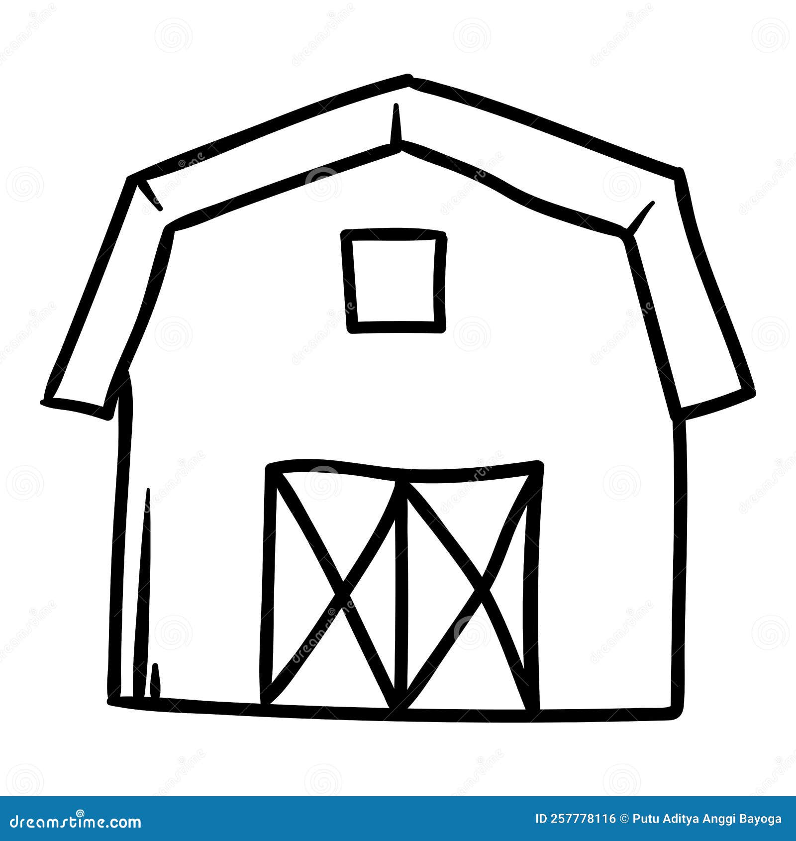 Doodle barnhouse stock vector. Illustration of vector - 257778116