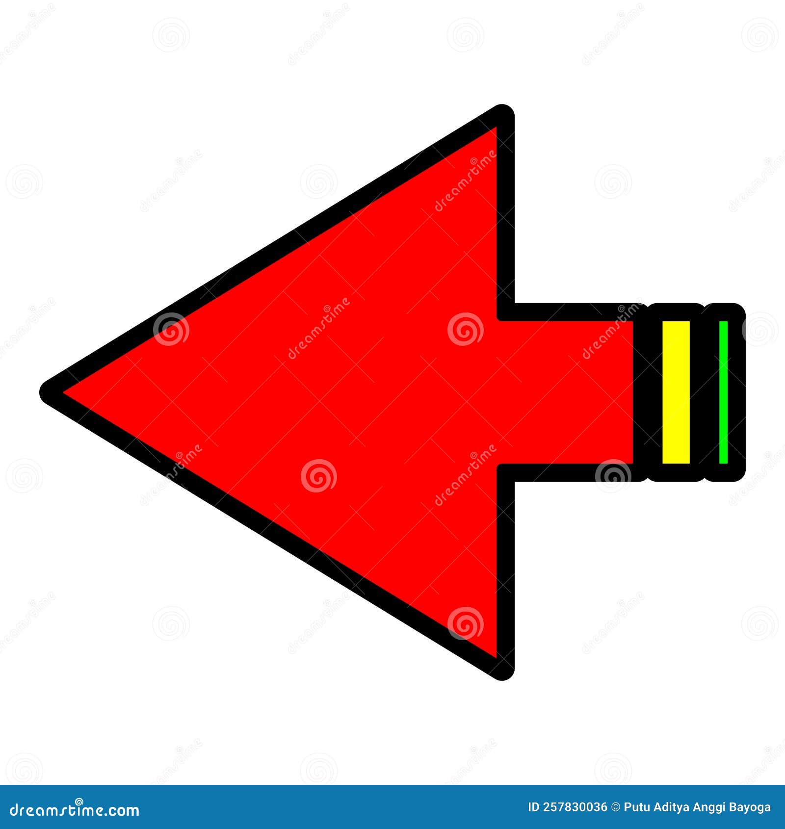 Tricolor arrow icon stock vector. Illustration of pointer - 257830036