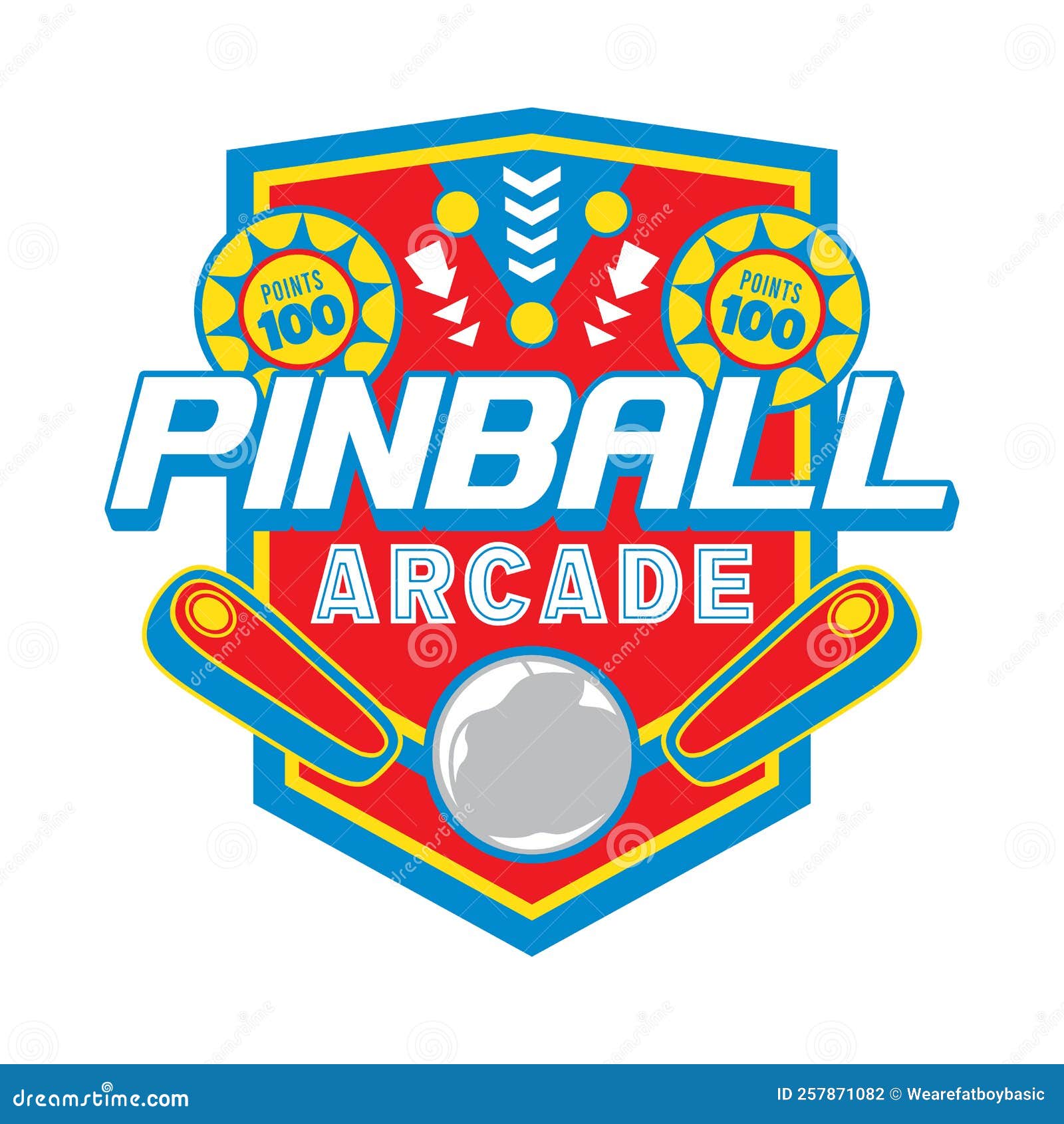 Pinball Vintage Retro Vector Badge Emblem Logo | CartoonDealer.com ...