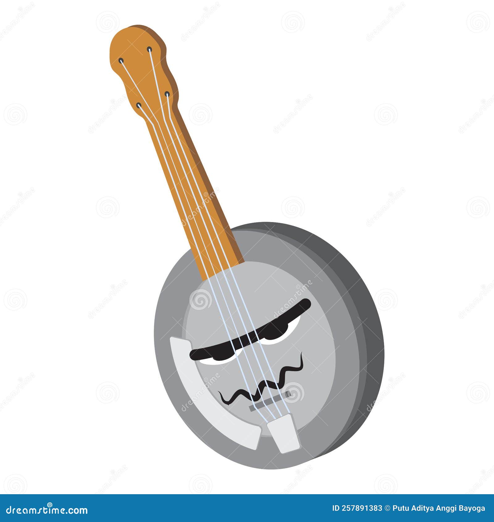 Angry banjo emoticon stock vector. Illustration of cartoon - 257891383