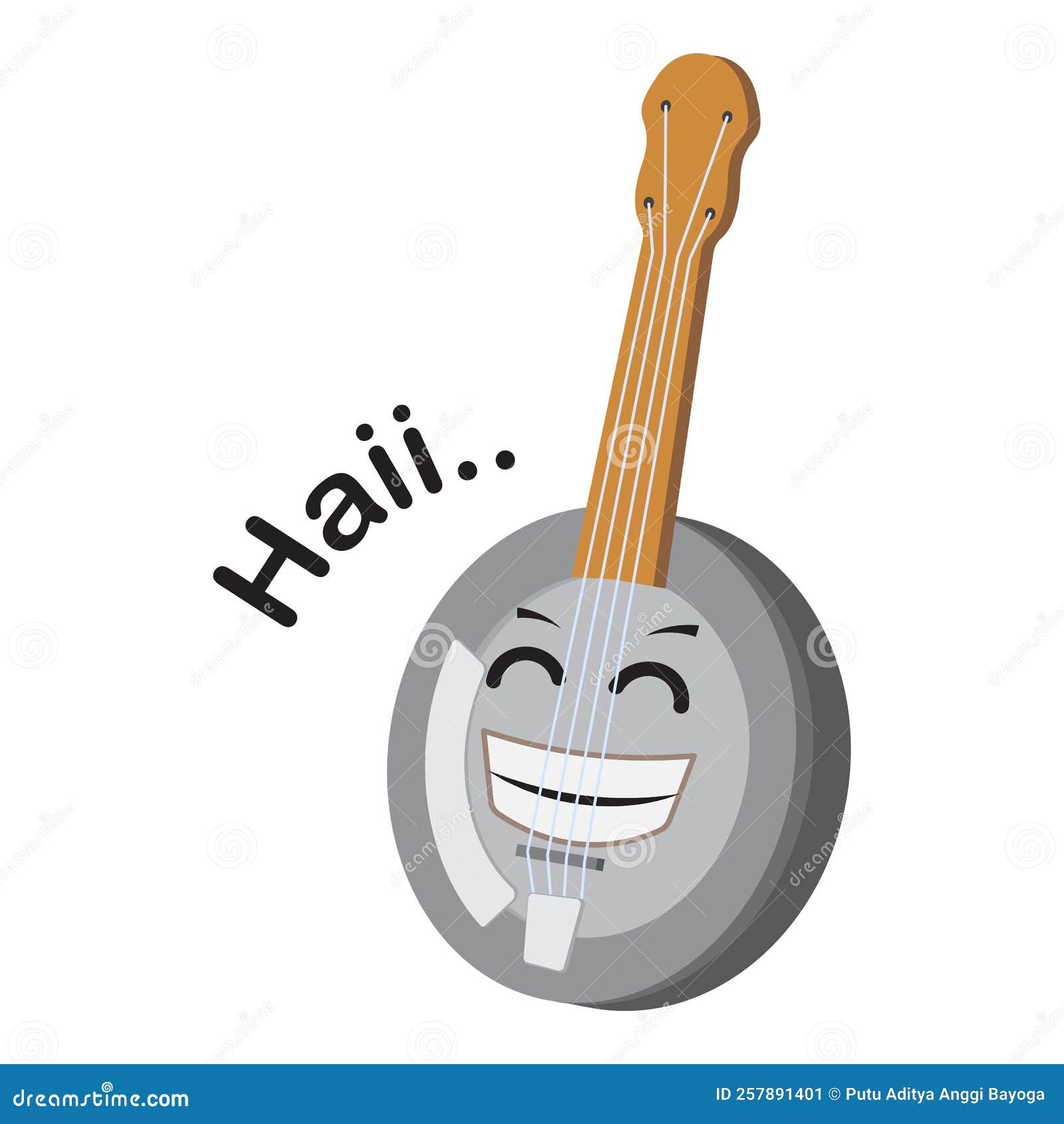 Happy banjo emoticon stock vector. Illustration of music - 257891401
