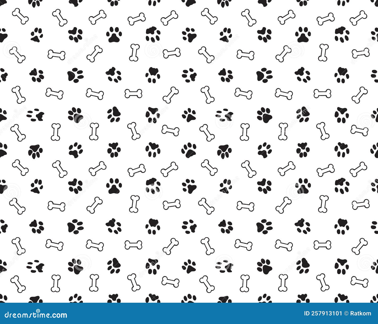 Silhouettes of Bone and Dogs Trace Stock Illustration - Illustration of ...